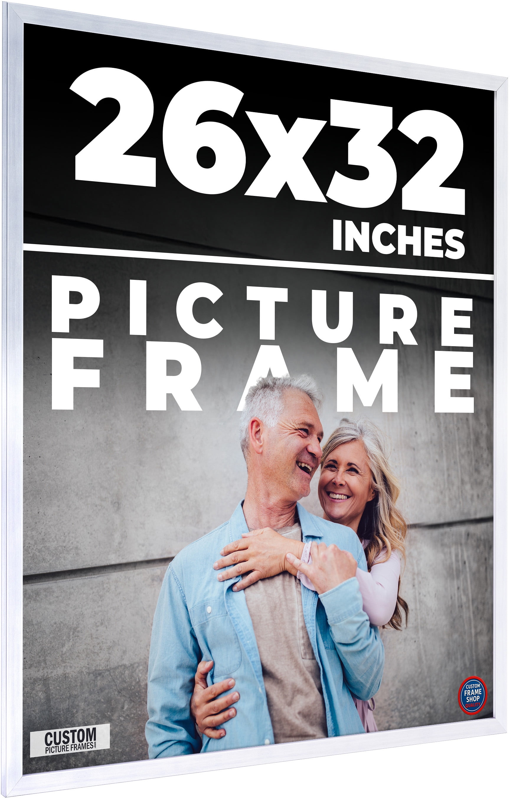 26x32 Frame Silver Real Wood Picture Frame Width 0.75 inches | Interior ...