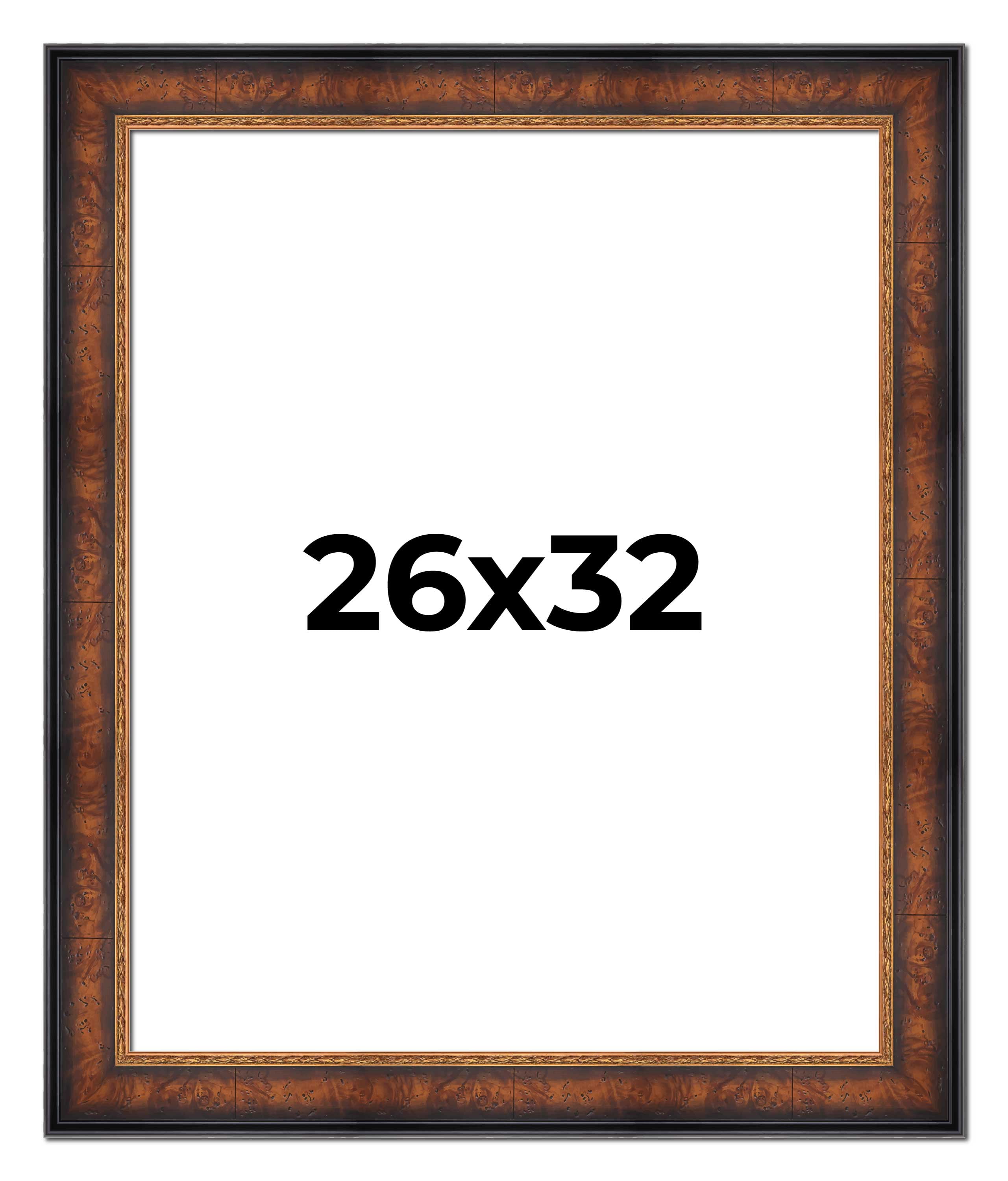 26x32 Frame Brown Walnut Gold Ornate Trim Solid Wood Plein Air Picture ...
