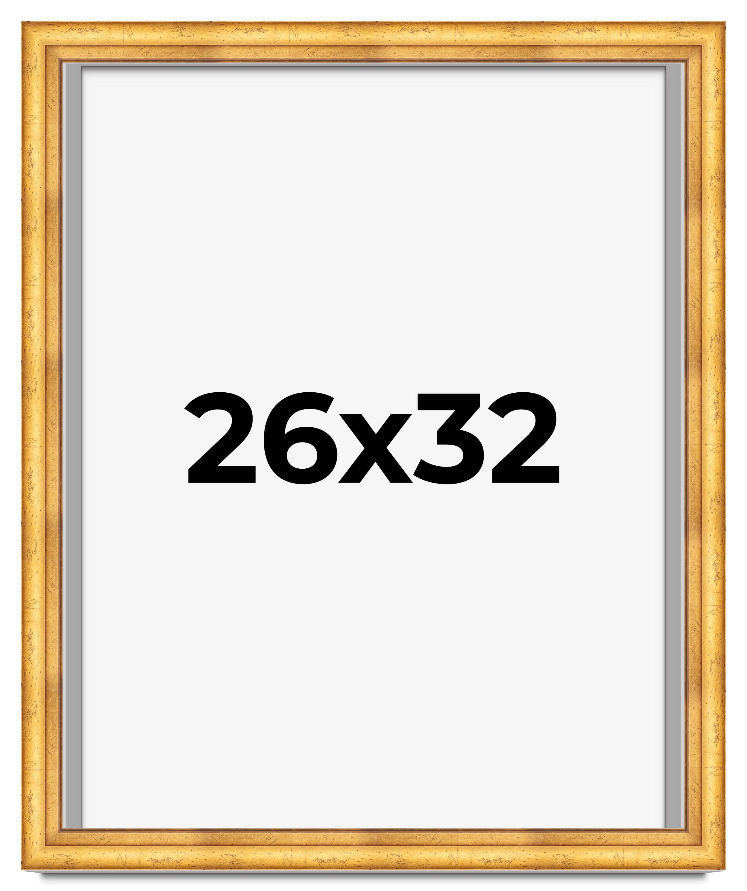 26x32 Shadow Box 1.75" Deep Gold Picture Frame - UV Acrylic, Foam Board ...