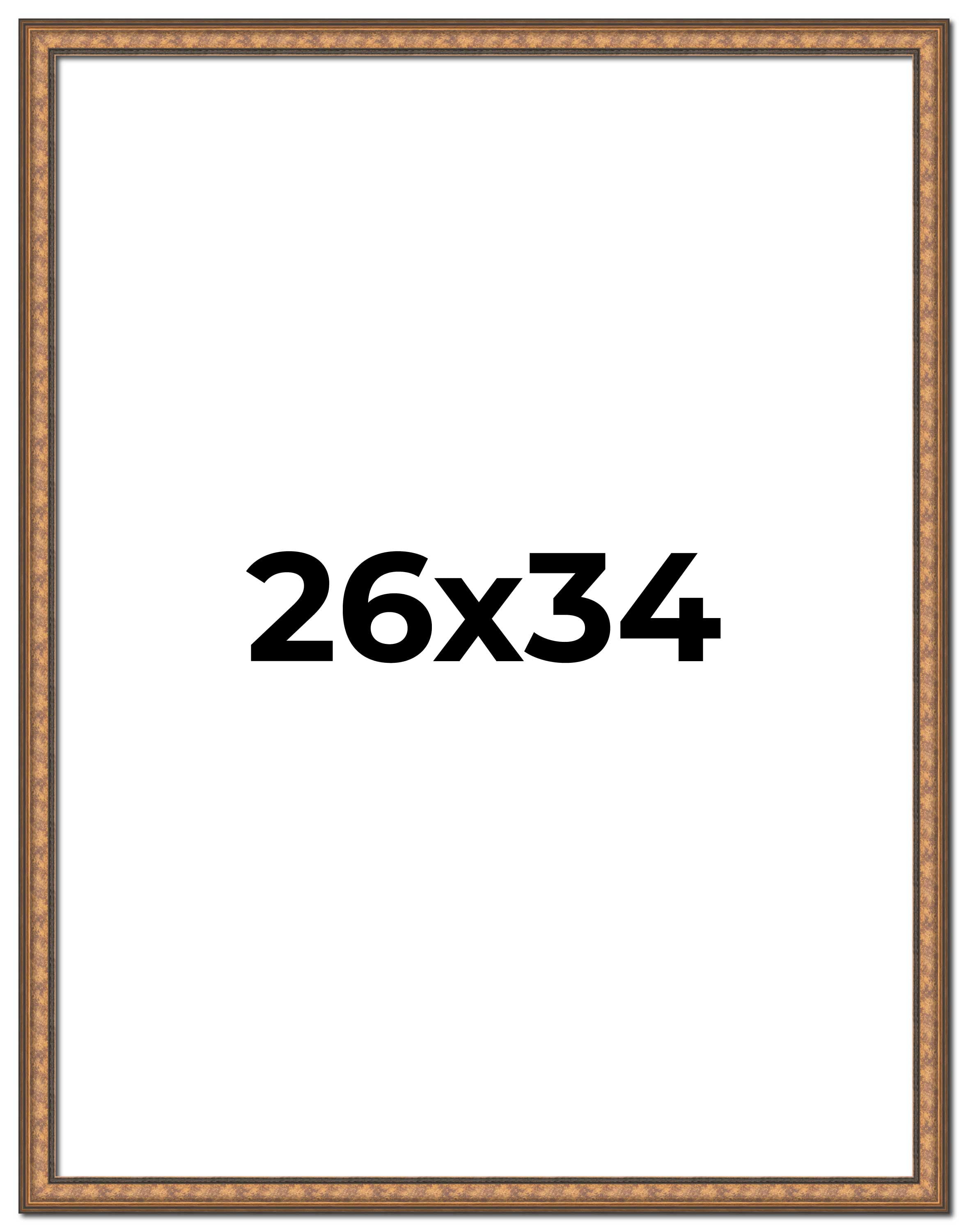 26x34 Frame Gold Real Wood Picture Frame Width 1.25 inches | Interior ...