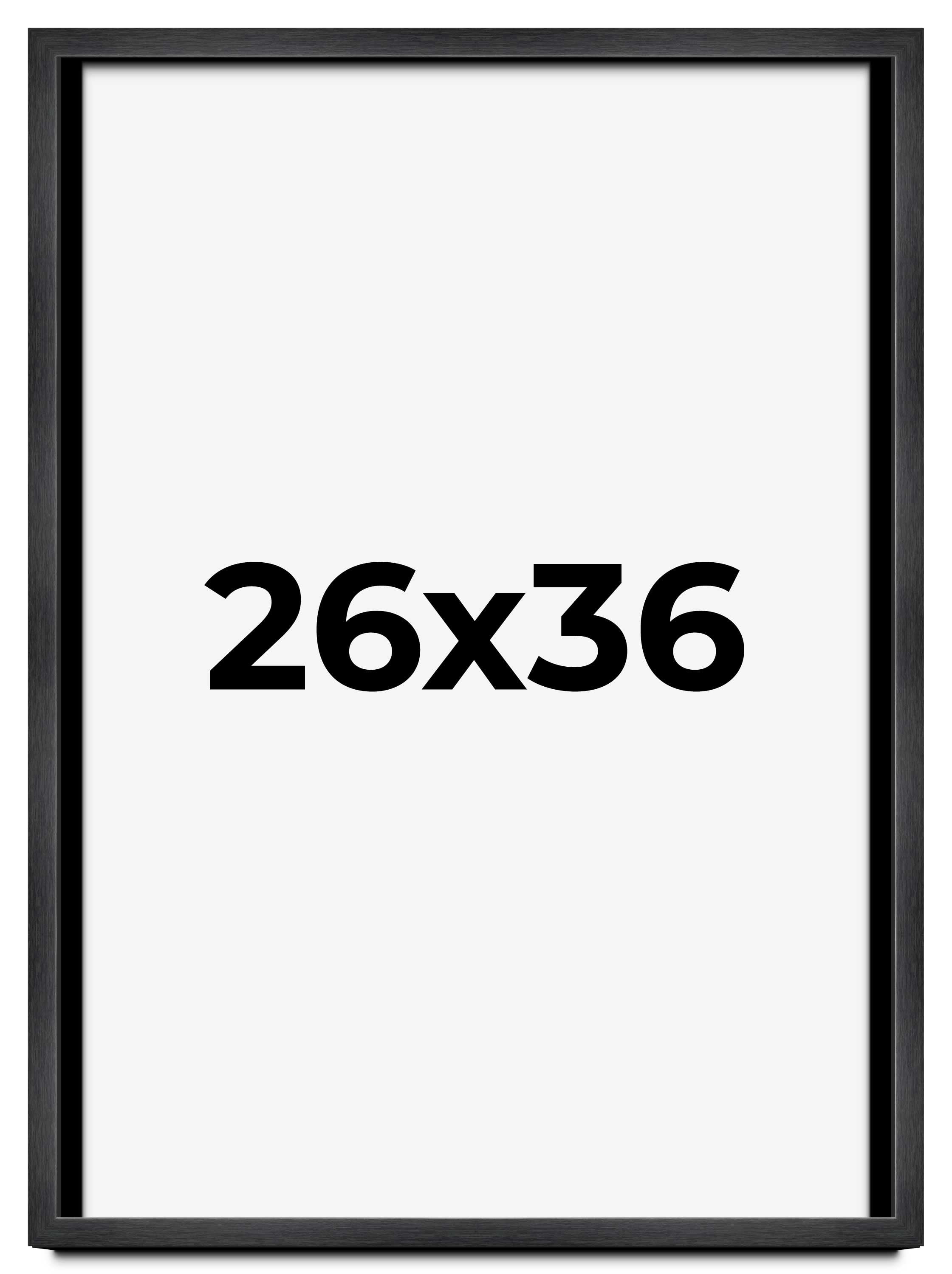 26x36 Frame Black Charcoal Grey Wood Textured Picture Frame | 0.75 Inch ...