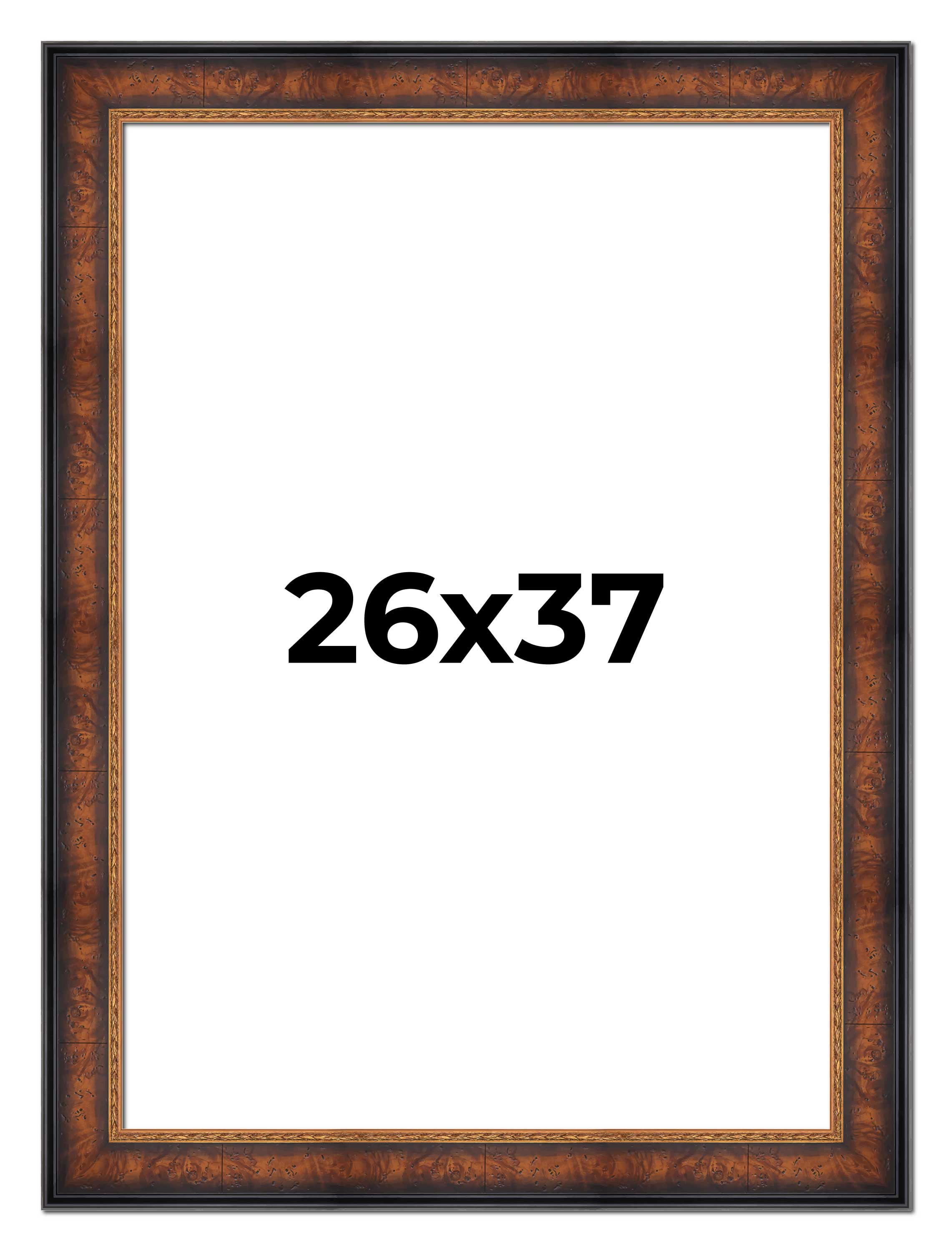 26x37 Frame Brown Walnut Gold Ornate Trim Solid Wood Plein Air Picture ...