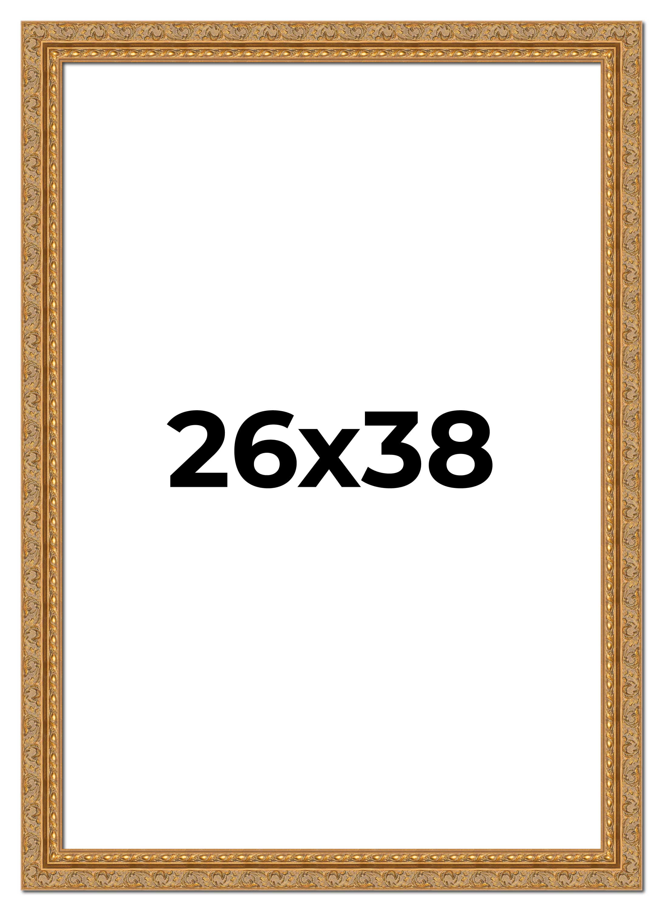 26x38 Frame Gold Ornate Solid Wood Picture Frame | 2 Inch Moulding ...