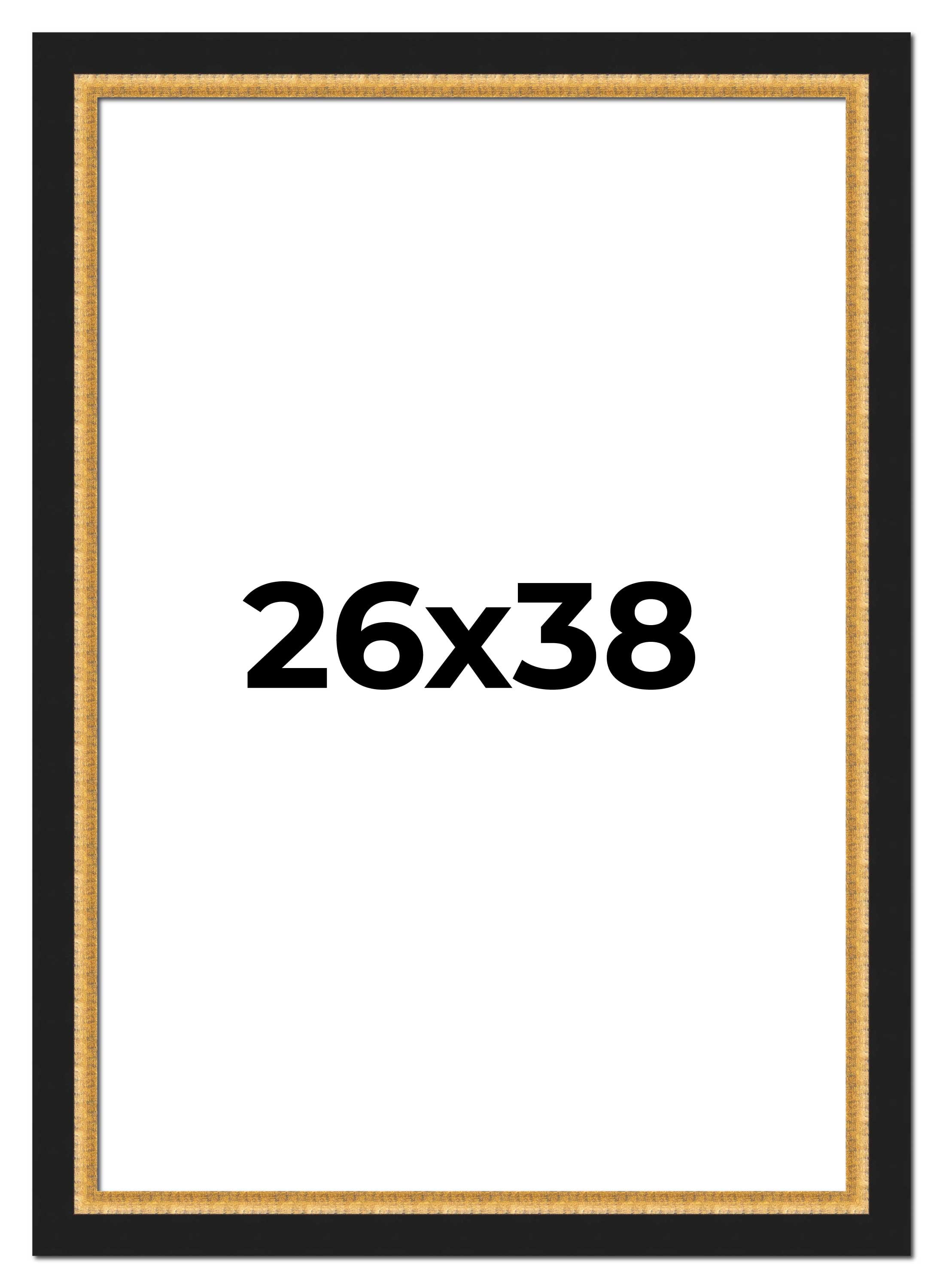 26x38 Frame Gold Real Wood Picture Frame Width 2.25 Inches | Interior ...