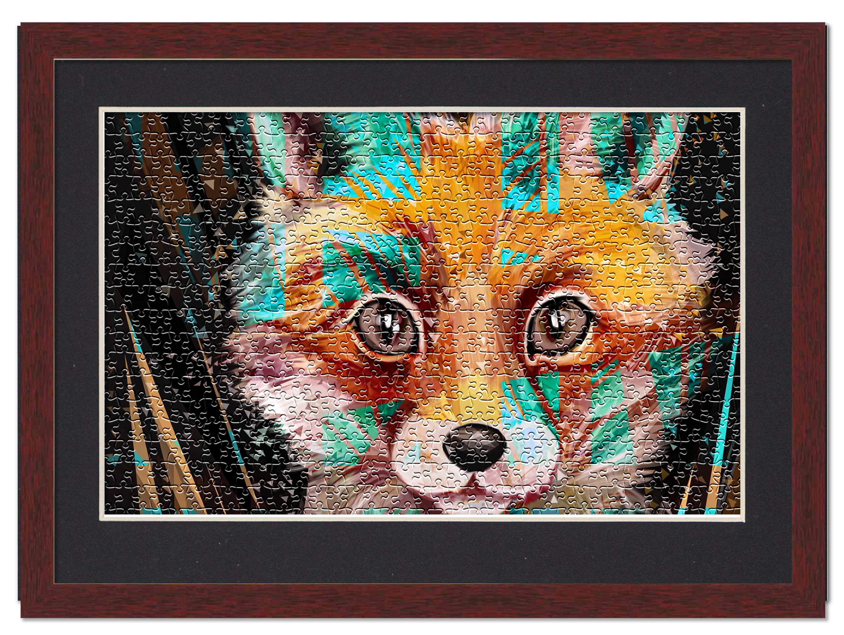 26x38 Frame for Jigsaw Puzzles - Wooden Brown Puzzle Frame with Mat ...