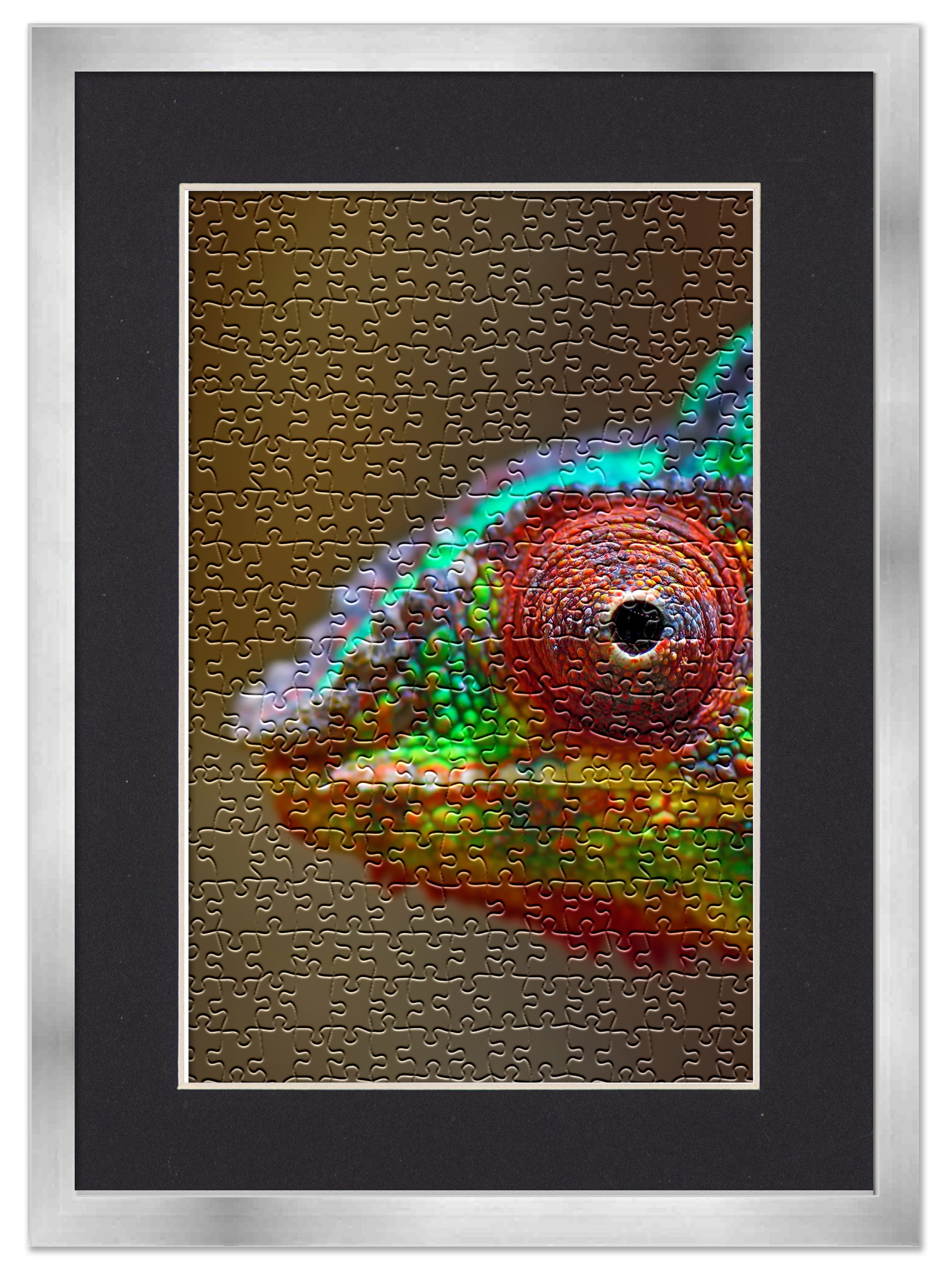 26x38 Frame for Jigsaw Puzzles - Wooden Silver Puzzle Frame with Mat ...