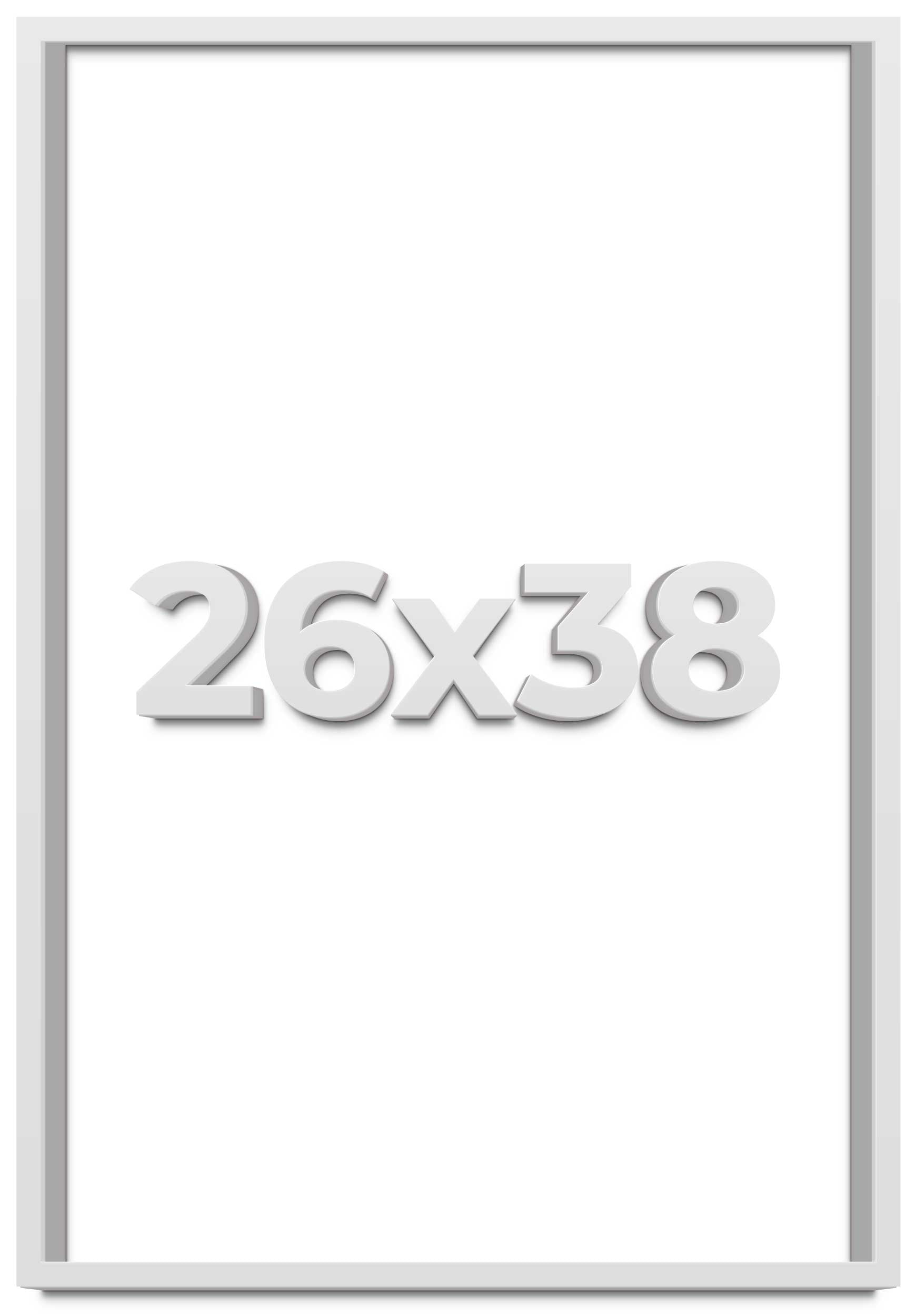 26x38 Shadow Box Frame White | 2 Inches Deep Real Wood Contemporary ...