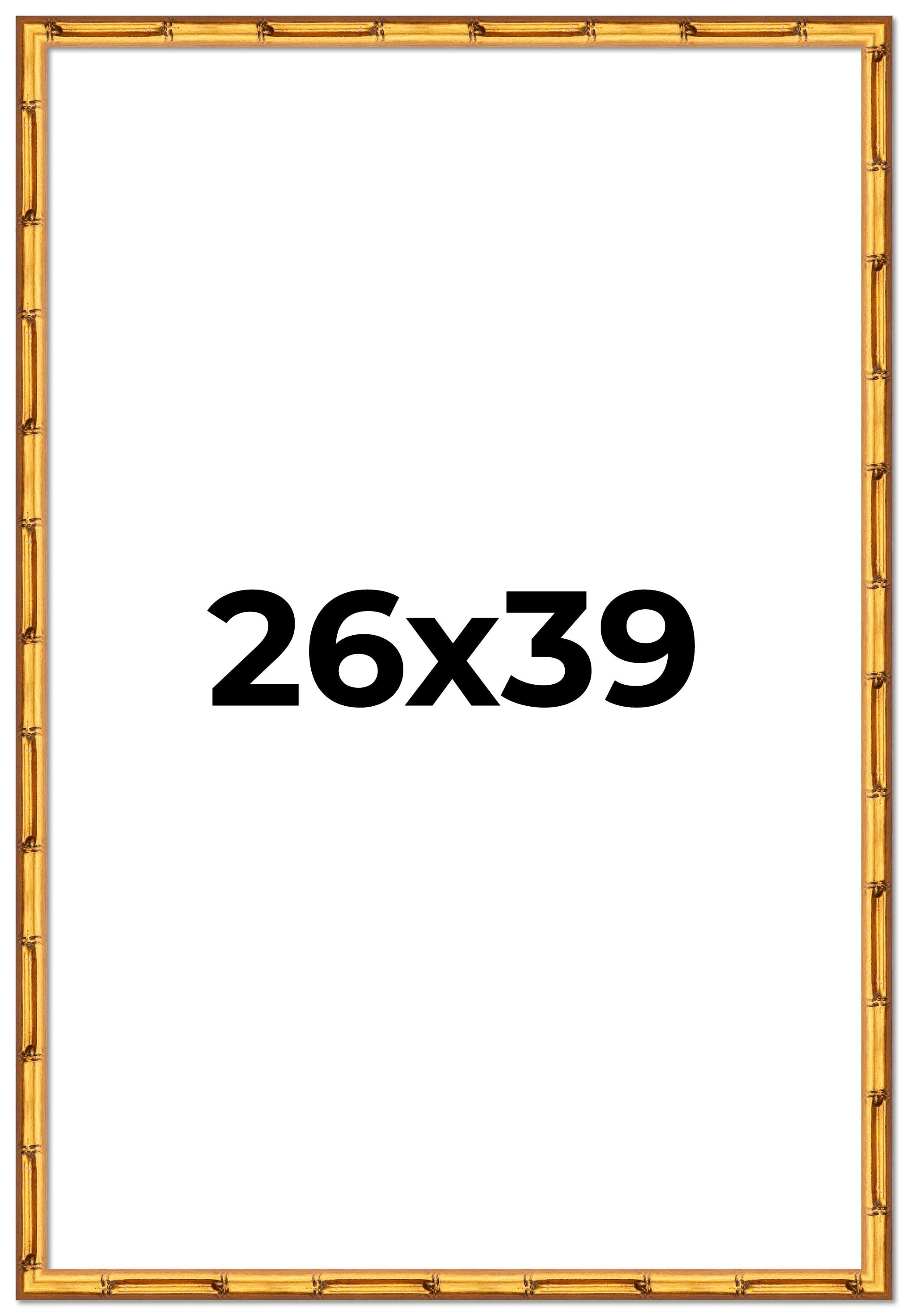 26x39 Frame Gold Bamboo Solid Wood Picture Frame | 1 Inch Moulding ...