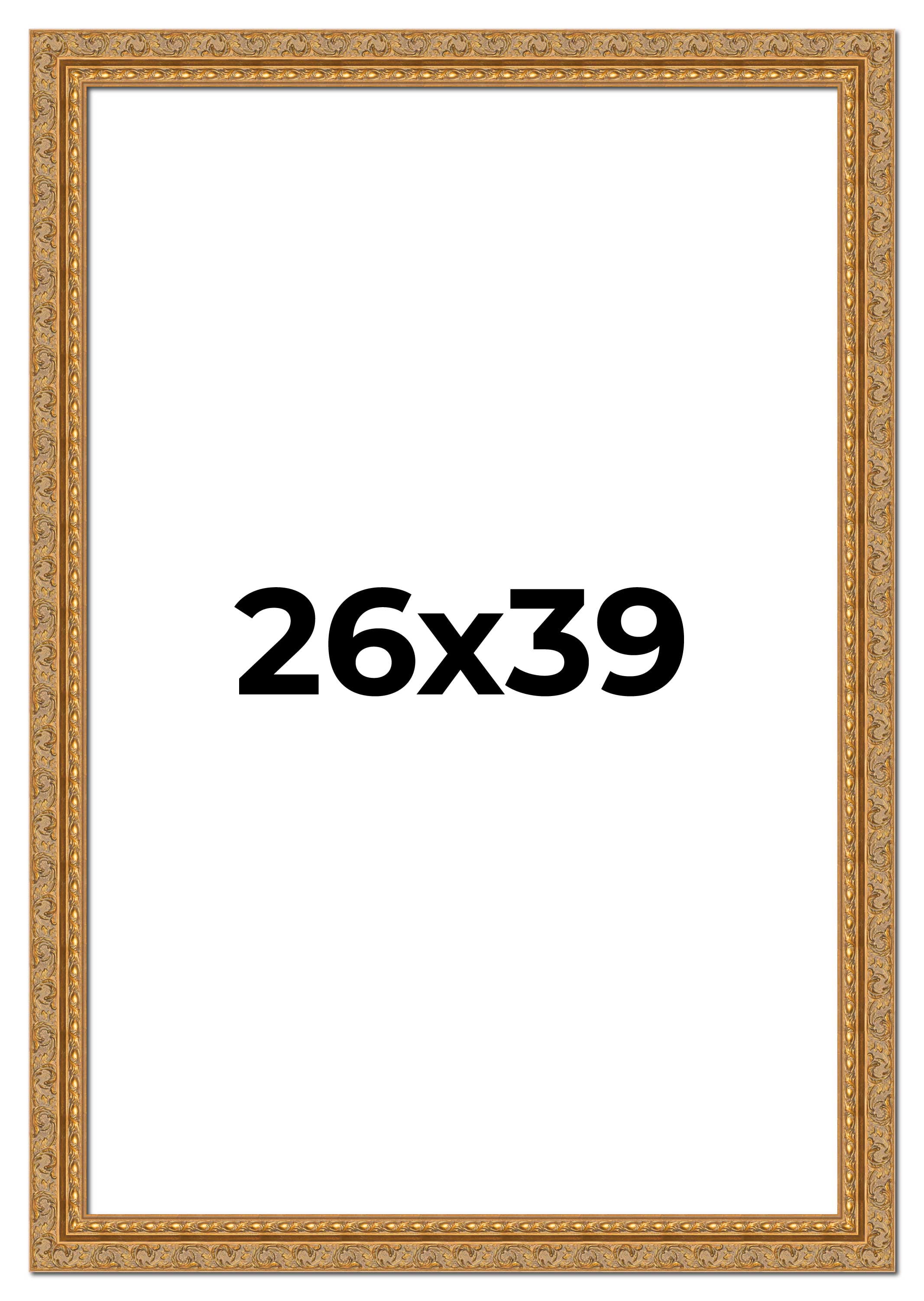 26x39 Frame Gold Ornate Solid Wood Picture Frame | 2 Inch Moulding ...
