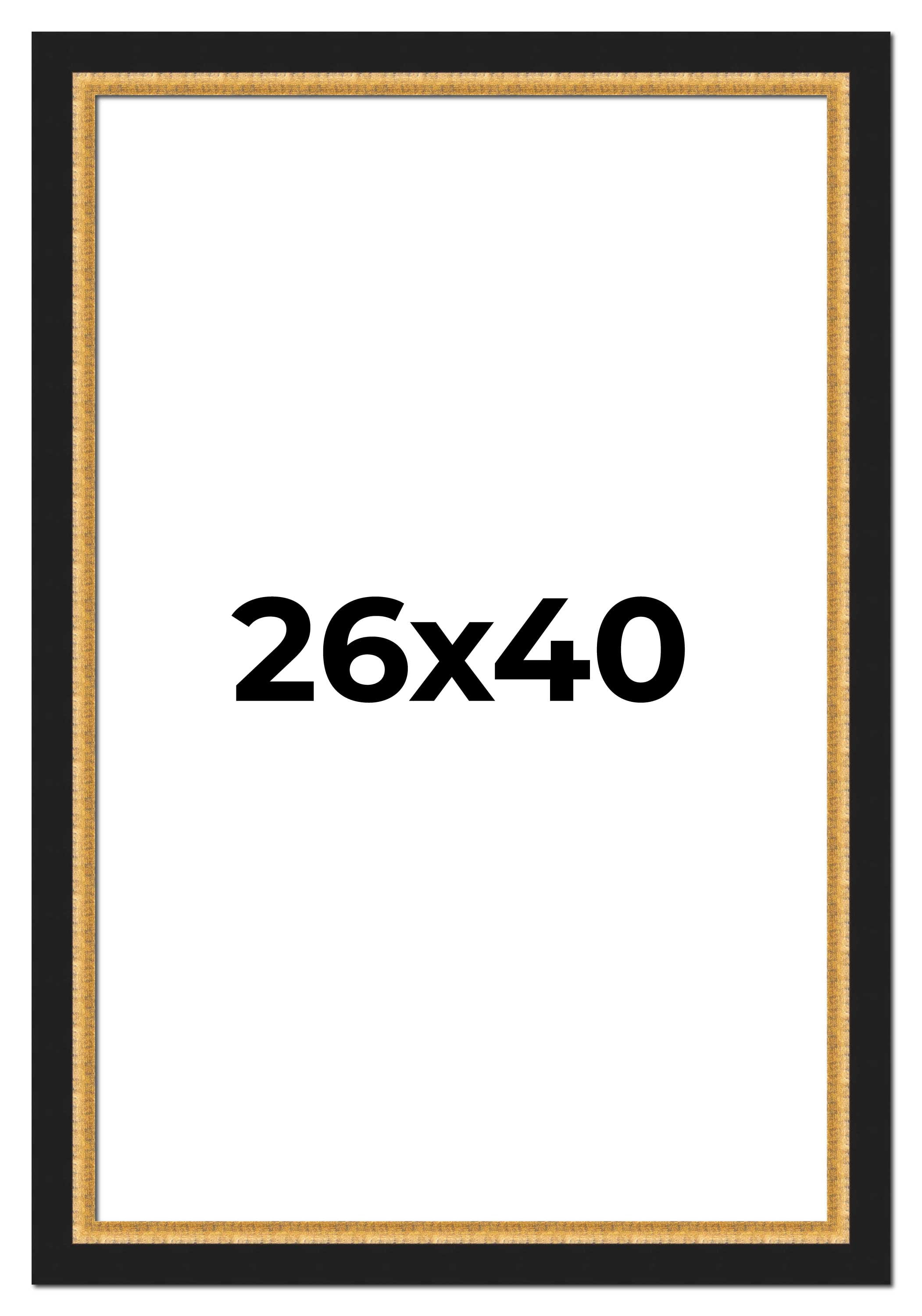 26x40 Frame Gold Real Wood Picture Frame Width 2.25 Inches | Interior ...
