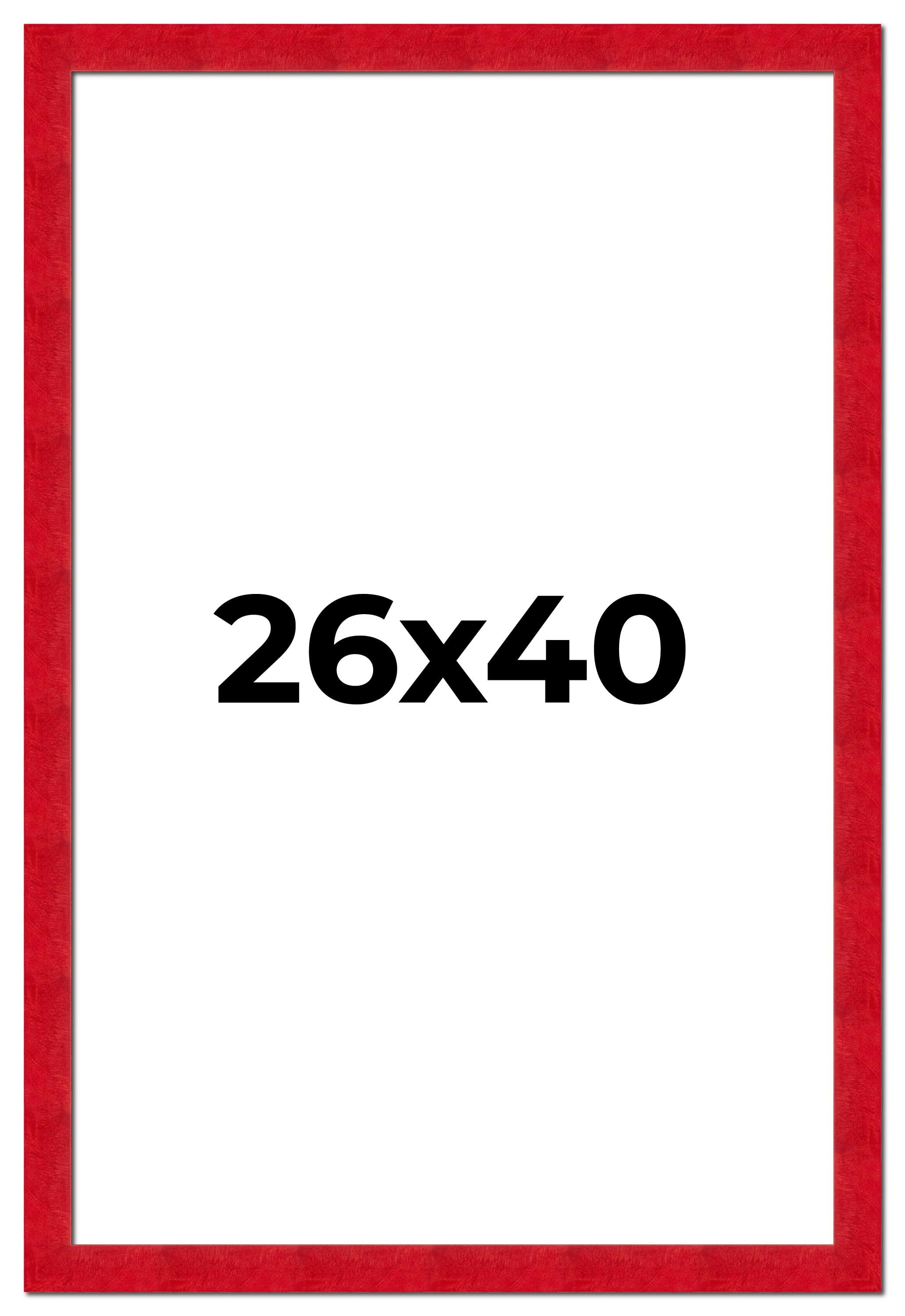26x40 Frame Red Burl Solid Wood Picture Frame Width 1.75 Inches ...
