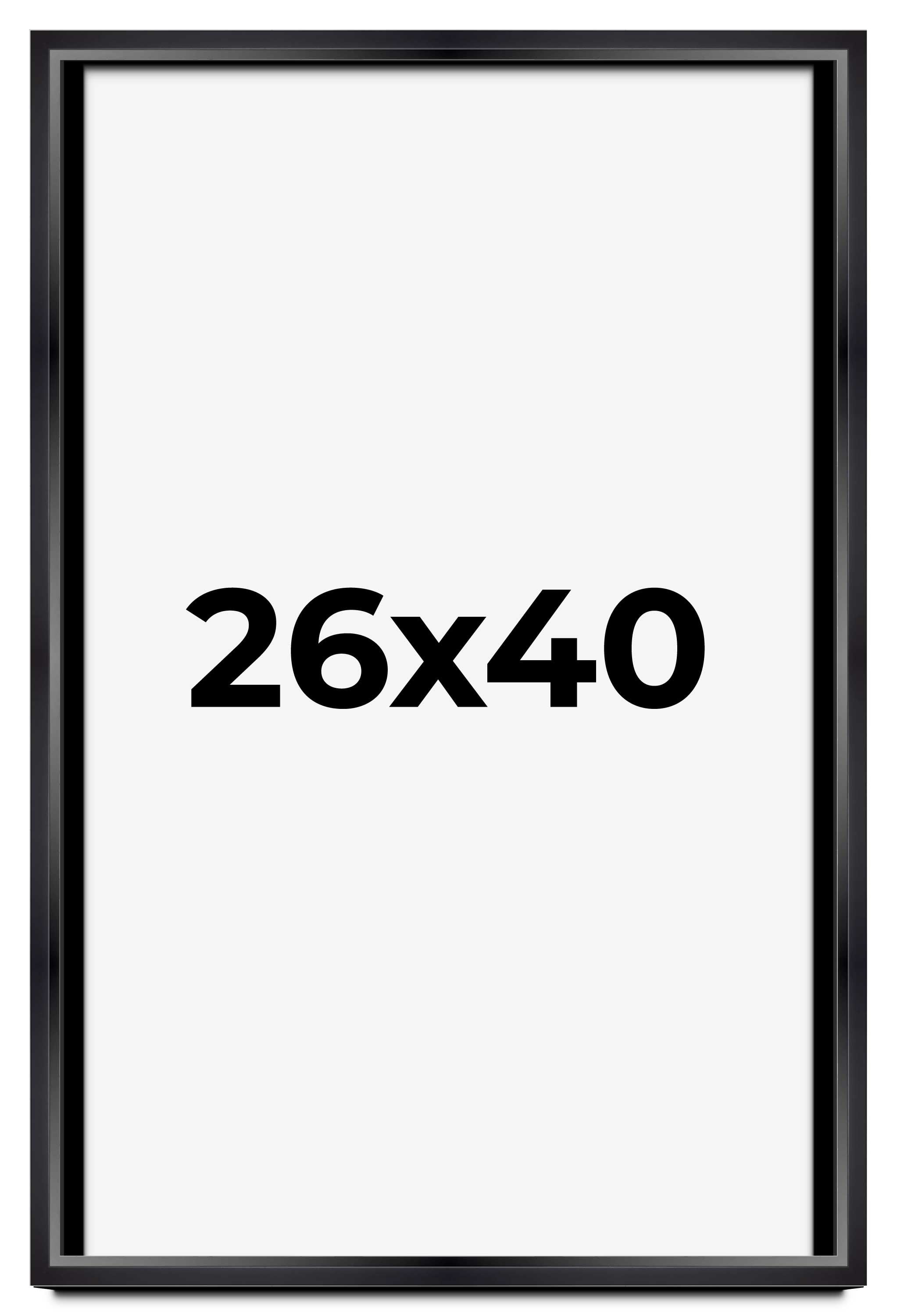 26x40 Shadow Box Frame Black | 1.25 inches Deep Real Wood Contemporary ...