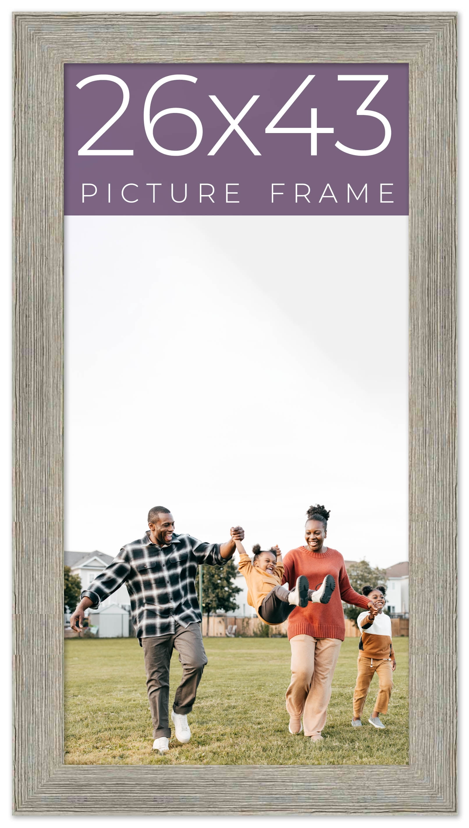 26x43 Frame Grey Real Wood Picture Frame Width 1.5 Inches | Interior ...
