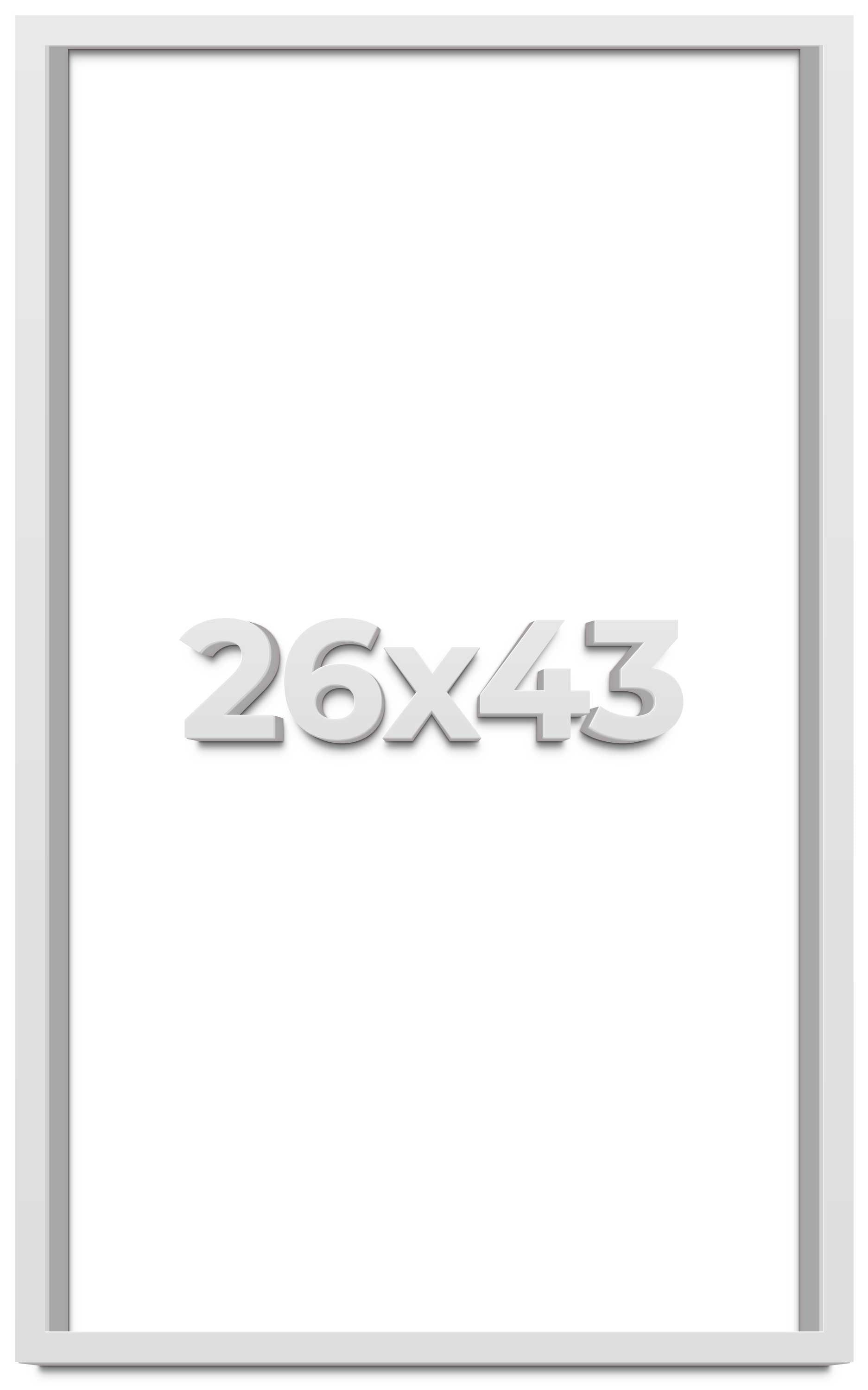 26x43 Shadow Box High Gloss White Display Frame | 1.625 Inches Deep | 1 ...