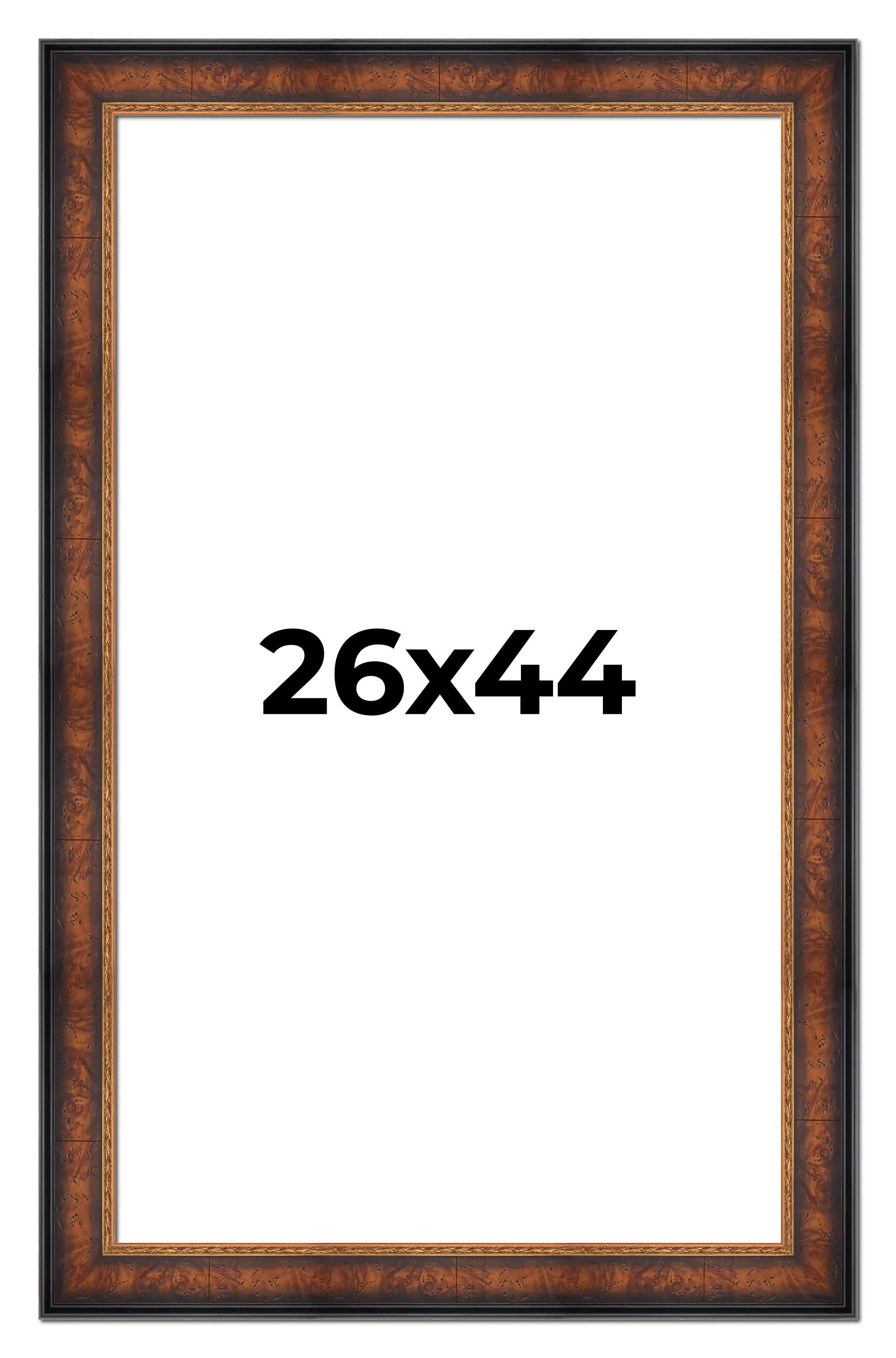 26x44 Frame Brown Walnut Gold Ornate Trim Solid Wood Plein Air Picture ...