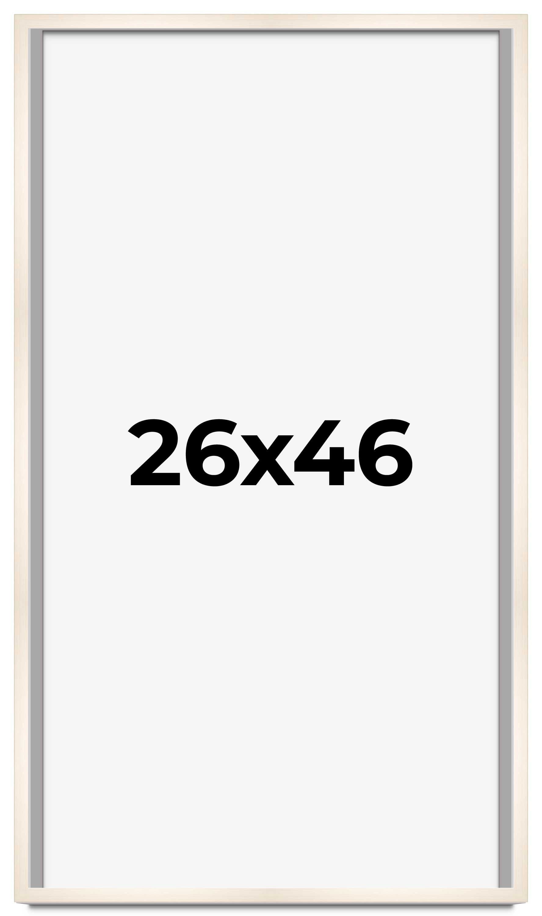 26x46 Frame White Wash Solid Wood Picture Frame | 0.75 Inch Moulding ...