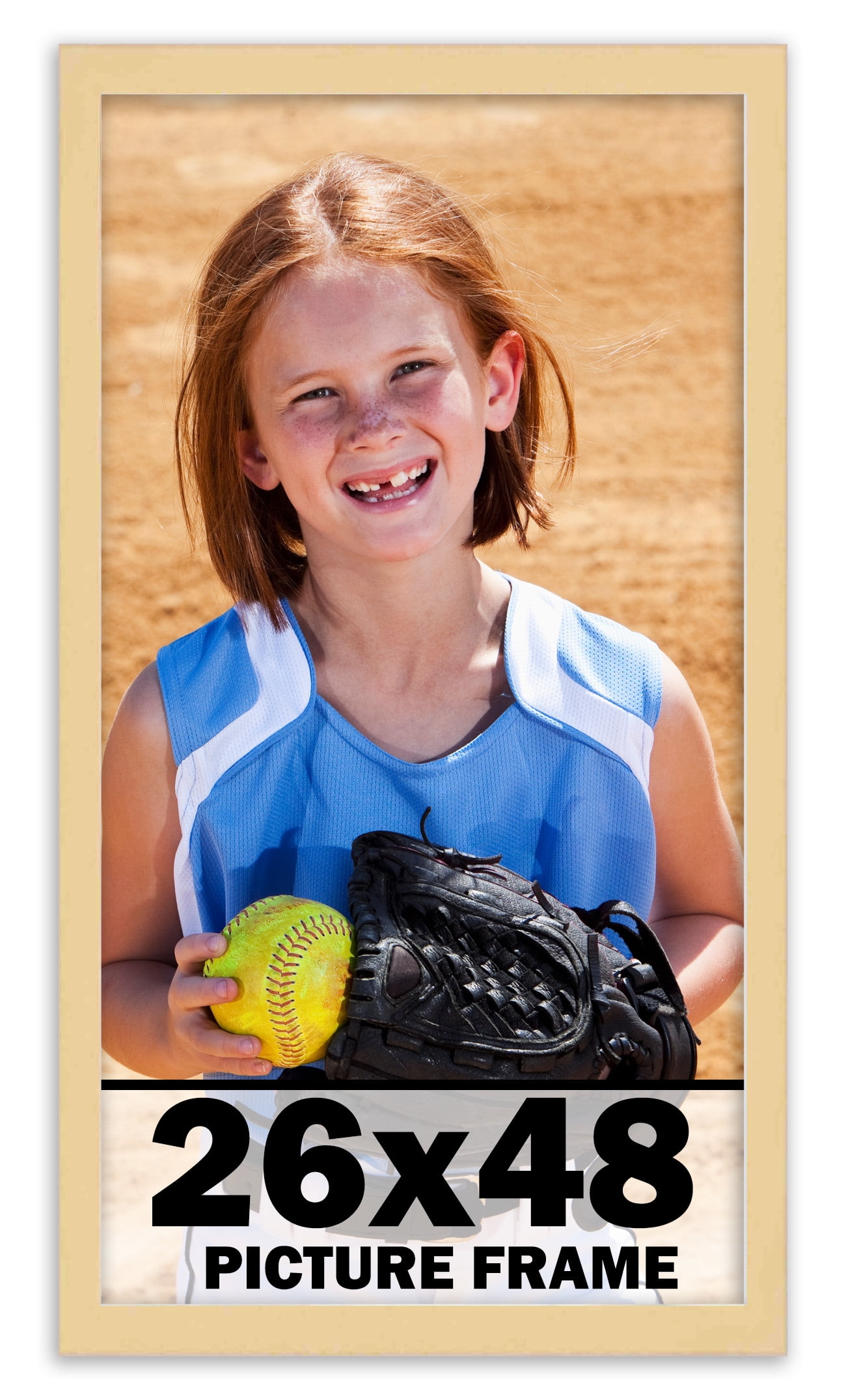 26x48 Frame Natural Brown Picture Frame - Modern Photo Frame Includes ...