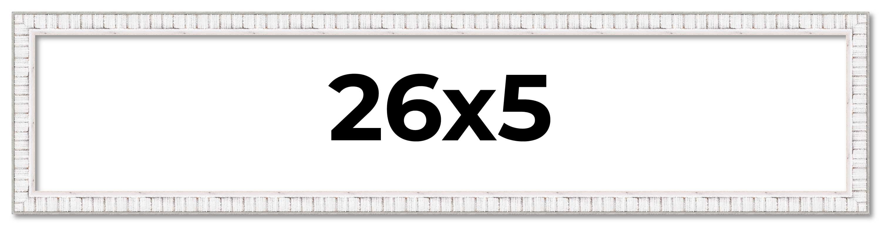 26x5 Frame White Scuffed Rustic Solid Wood Picture Frame | 0.75 Inch ...