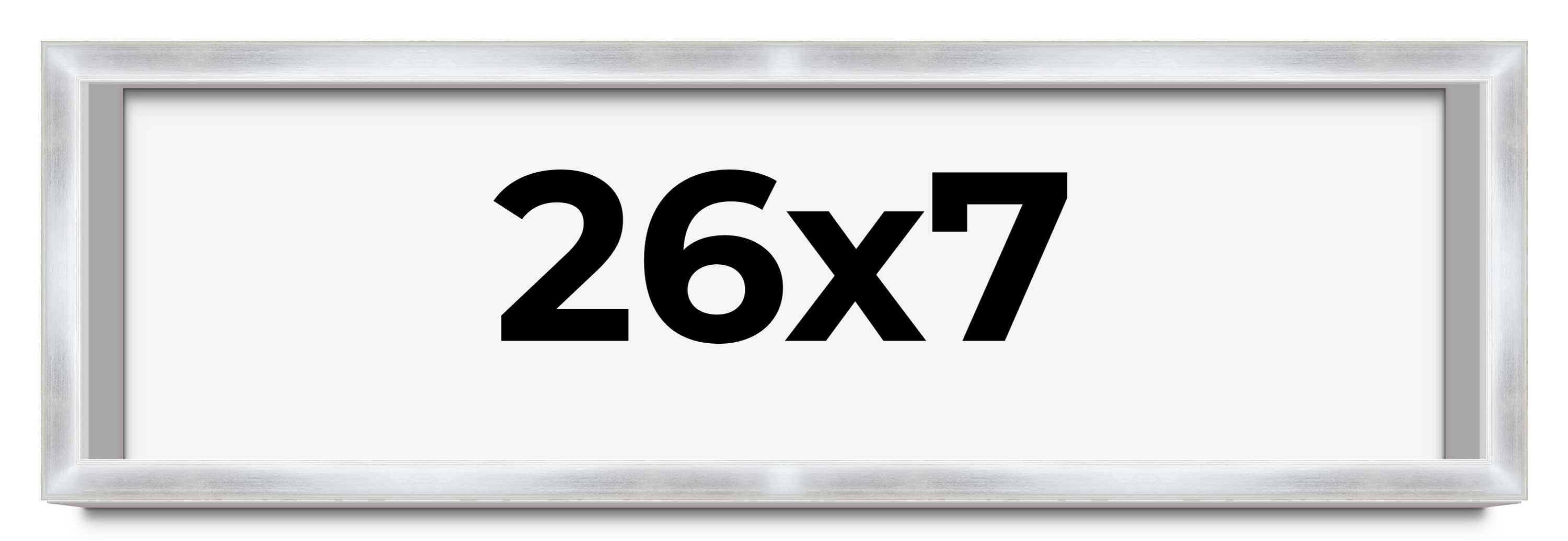 26x7 Frame Silver Whitewashed Wood Grain Solid Wood Shadow Box | 0.75 ...