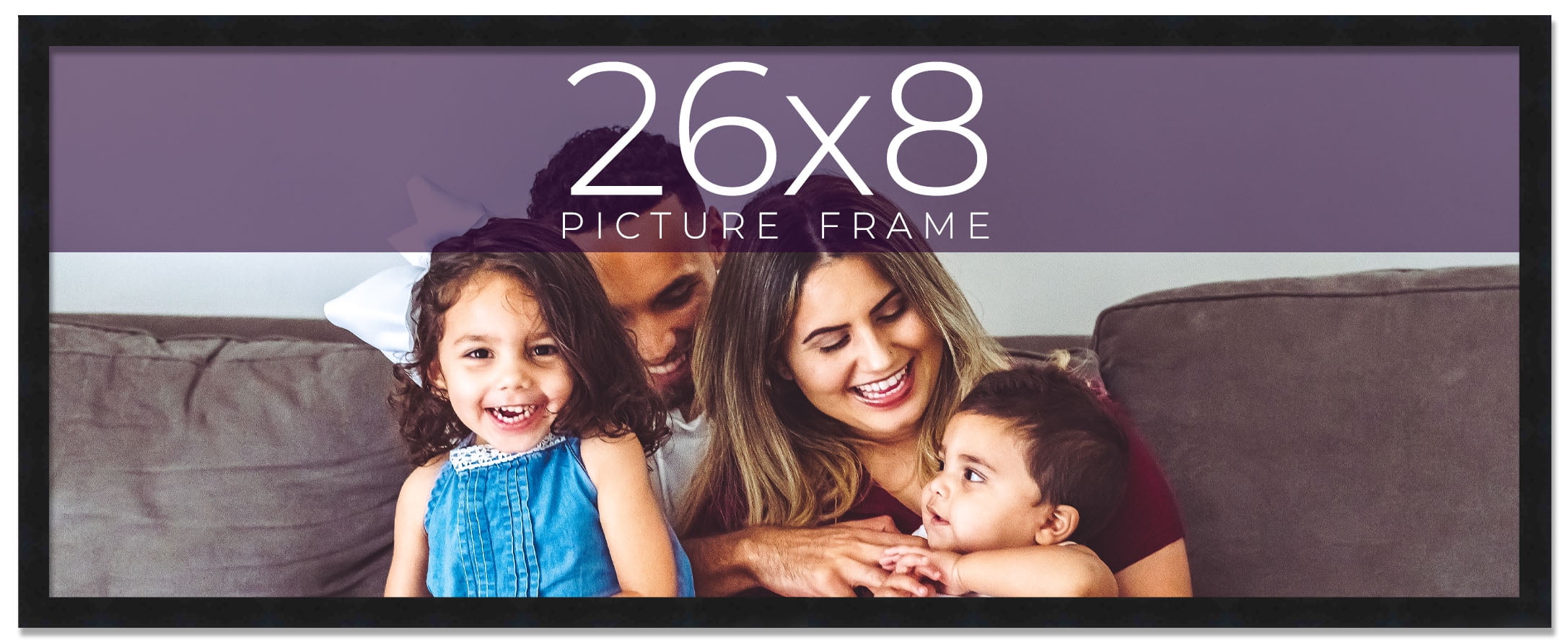 26x8 Frame Black Real Wood Picture Frame Width 0.75 inches | Interior ...