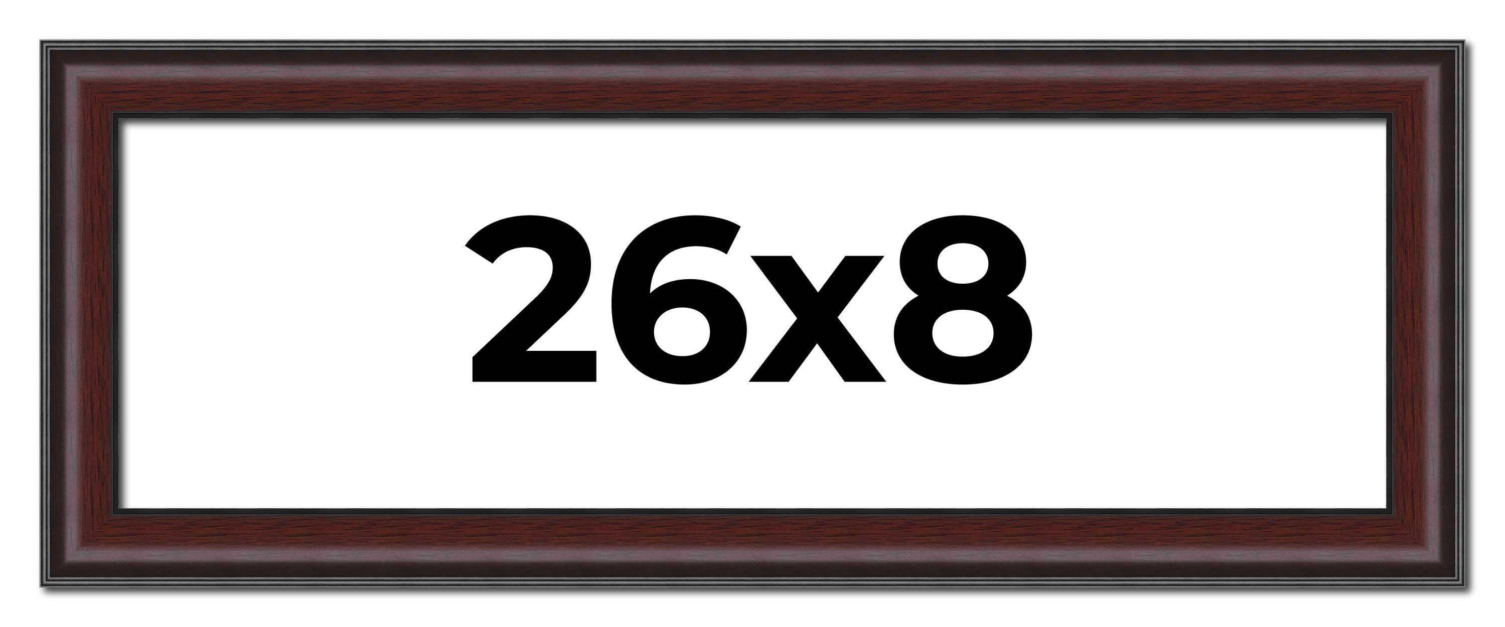 26x8 Frame Brown Round Mahogany Solid Wood Picture Frame | 1.625 Inch ...