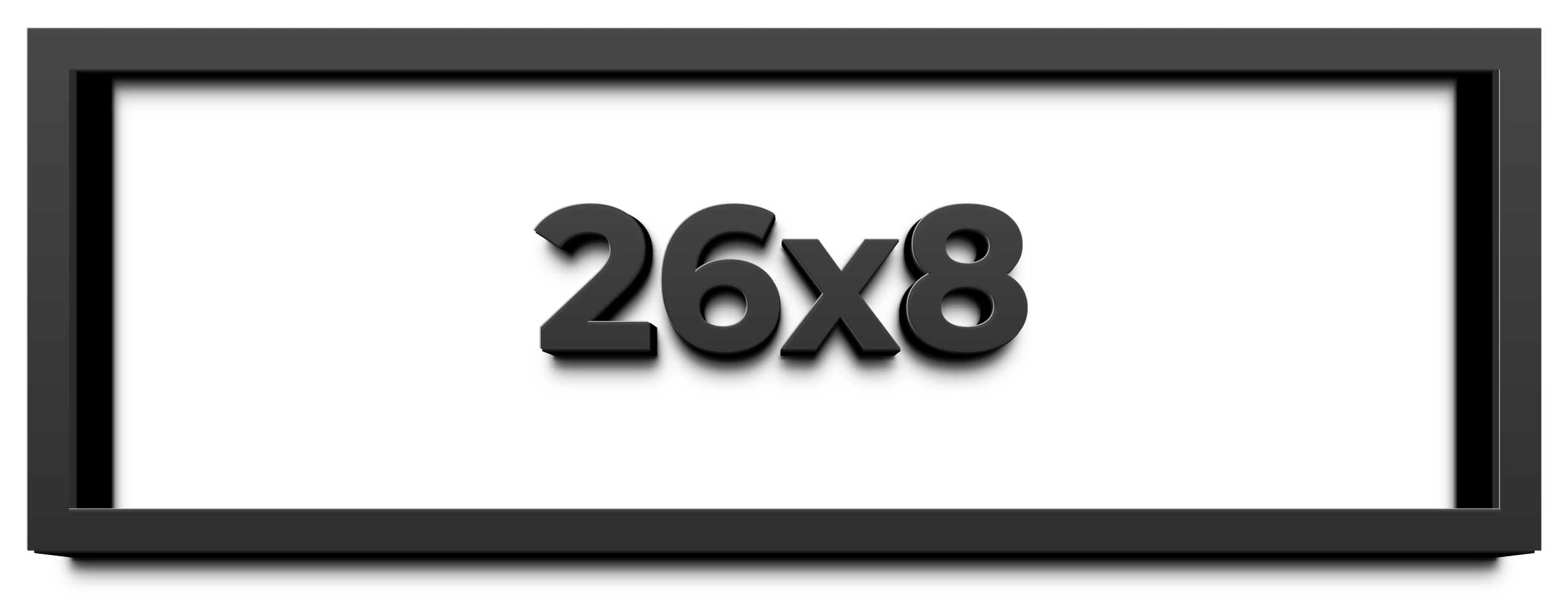 26x8 Shadow Box Frame Black | 1 inches Deep Real Wood Contemporary ...