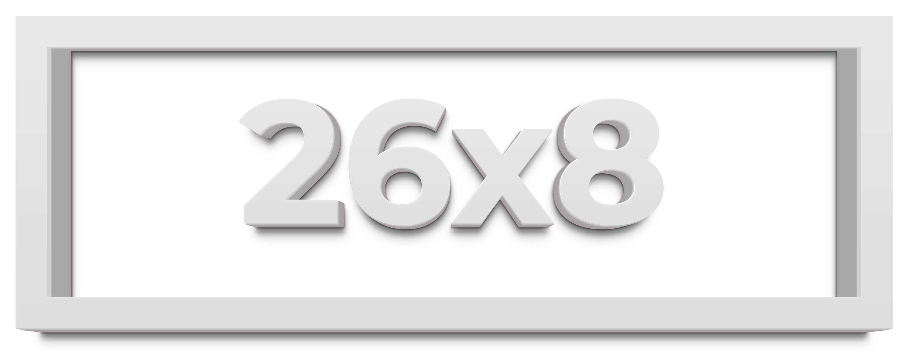 26x8 Shadow Box High Gloss White Display Frame | 1.625 Inches Deep | 1 ...