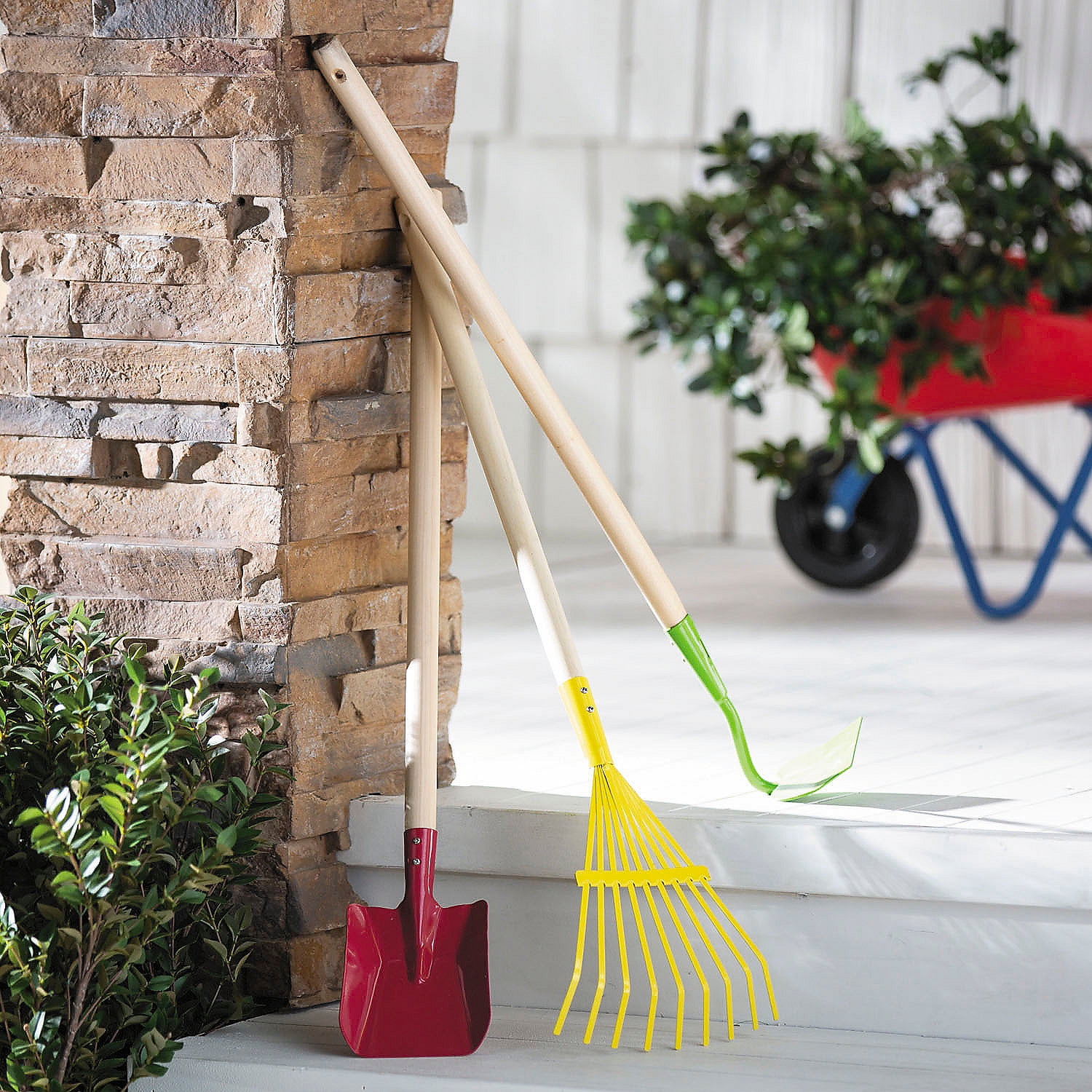 27 1/2" Shovel, Rake & Hoe Metal Garden Tools Set - 3 Pieces - Walmart.com