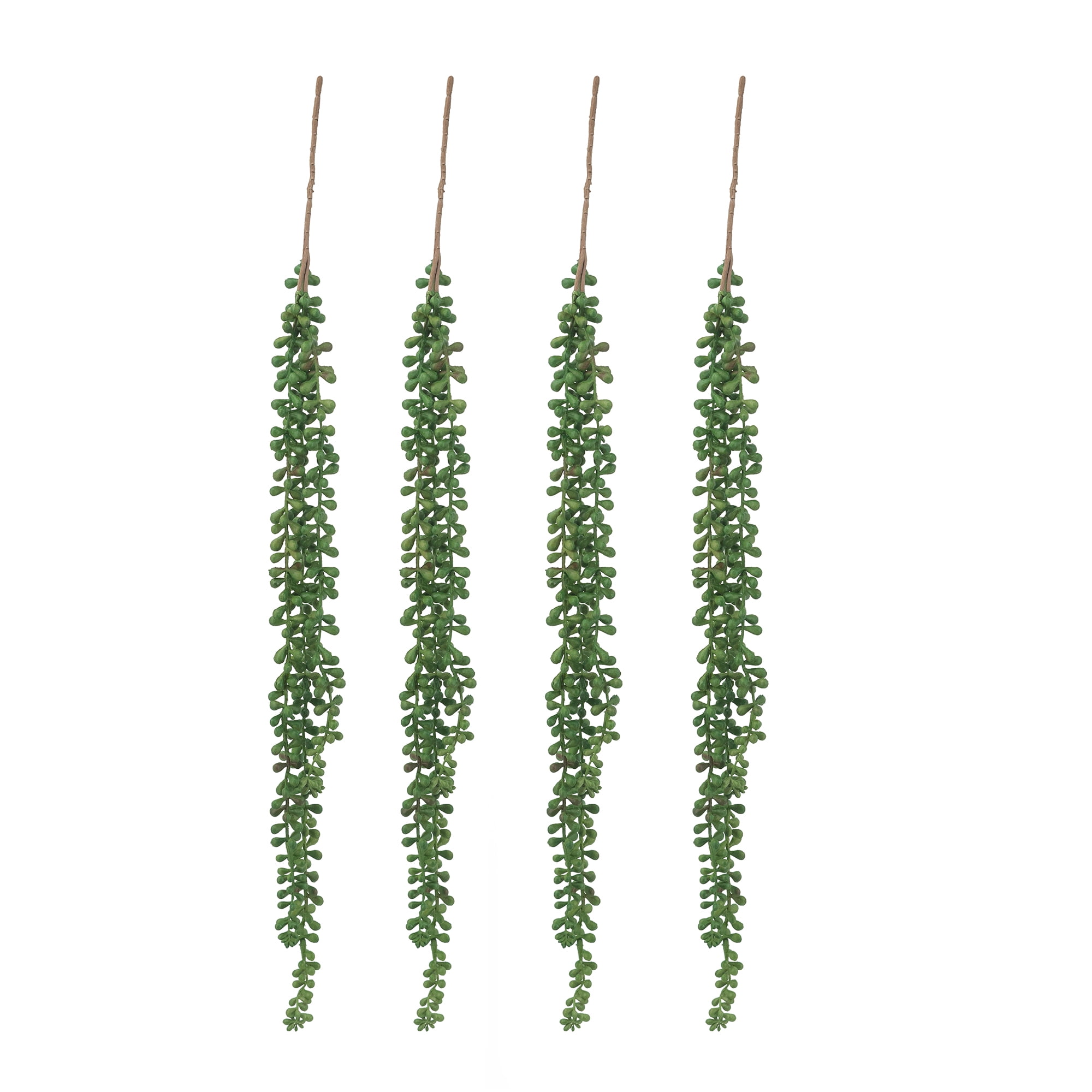 27.2 x 3.5 x 2" Faux Bead Grass 3-Strand Stem-Dark Green,4 Pack ...