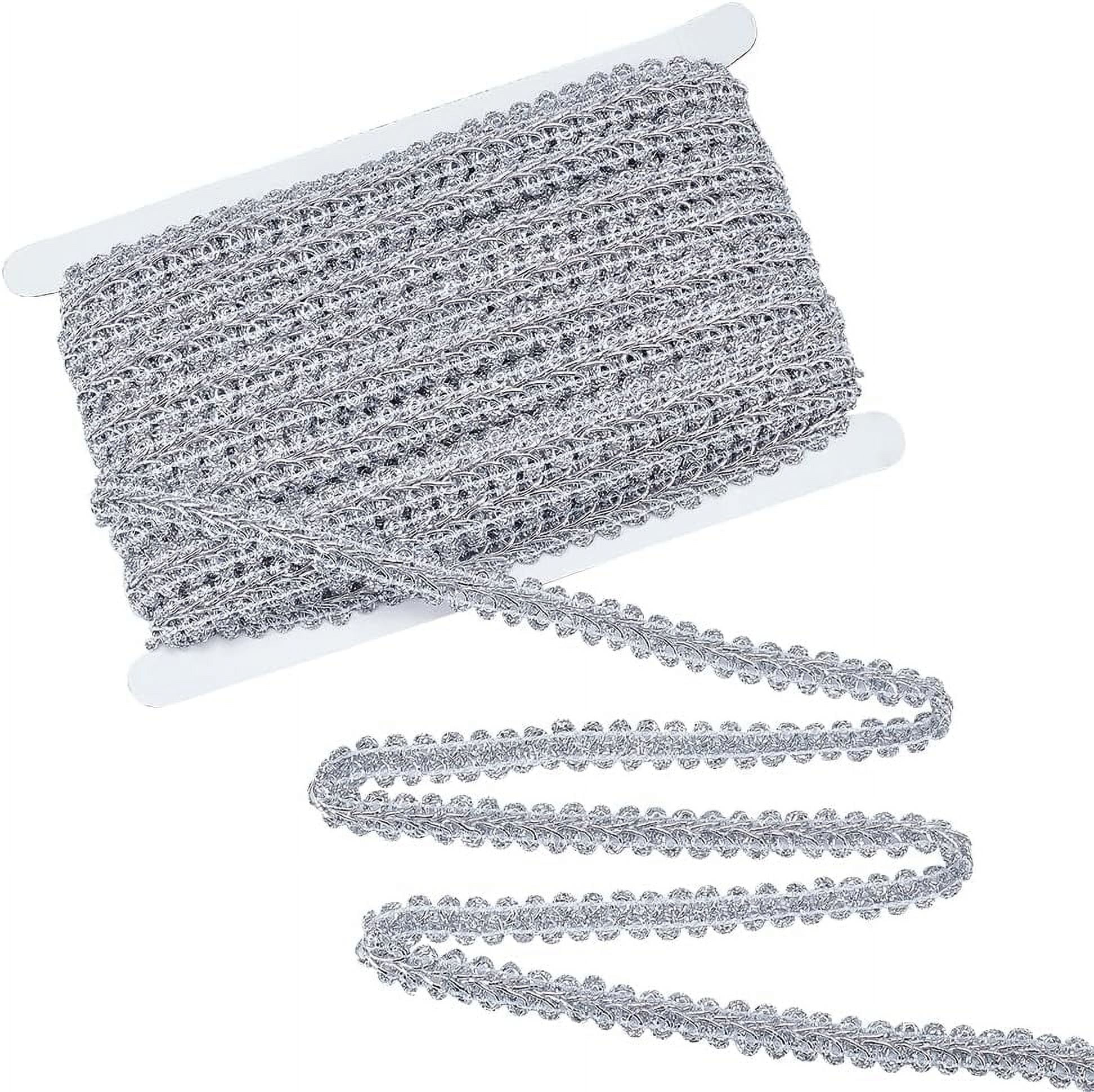 27.3 Yard Metallic Braid Lace Trim Silver Gimp Braid Trim 14mm ...