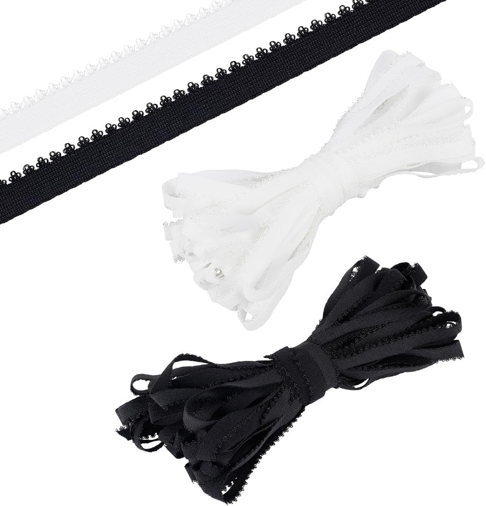 27.3 Yard Plush Bra Strap Elastic Band 2 Colors 11mm Wide Elastics ...