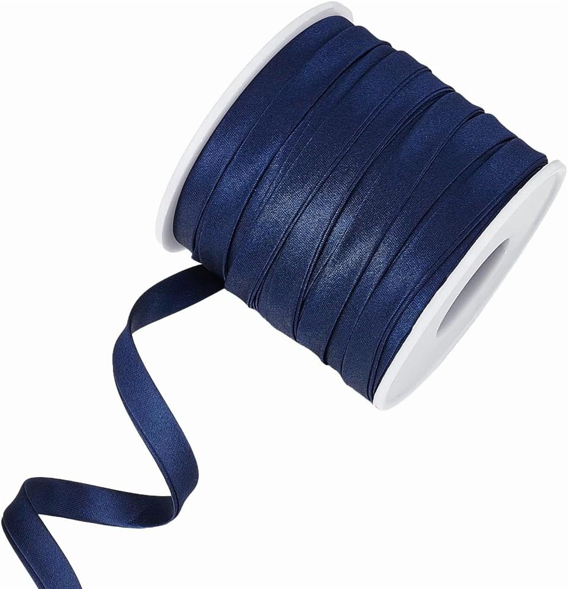 27.34 Yards Prussian Blue Satin Bias Tape 6mm/0.24 Inch Wide Double ...