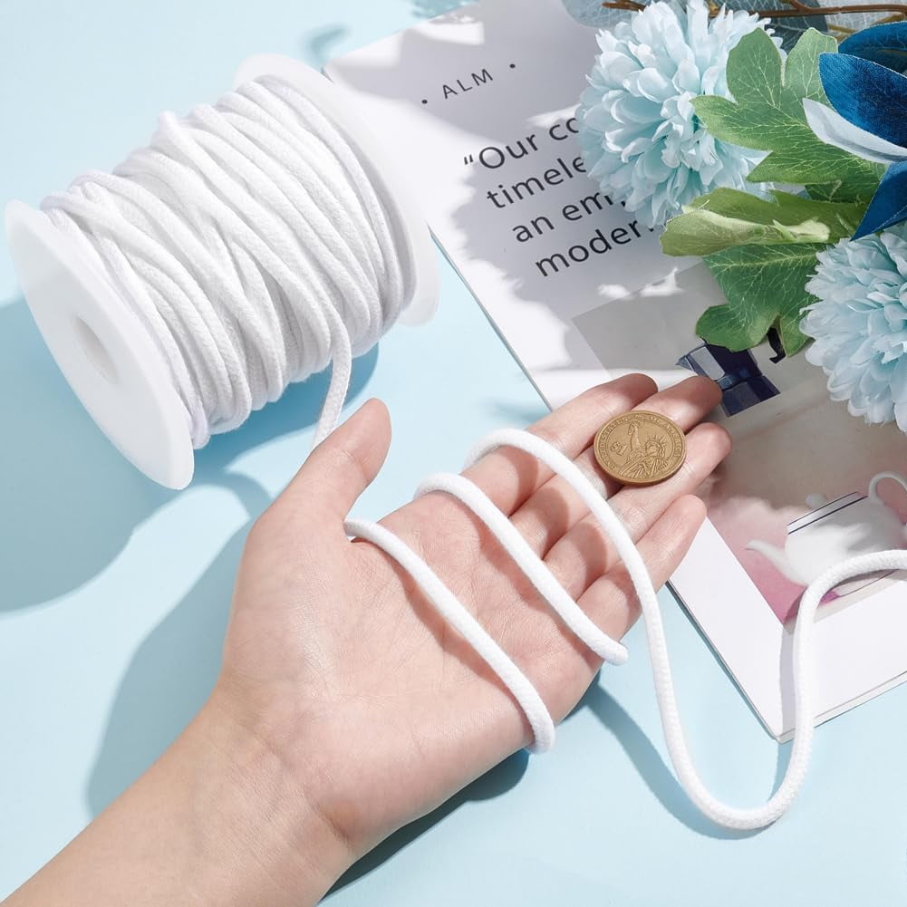 27.34 Yards White Drawstring Replacement Rope 6mm Polycotton Soft ...