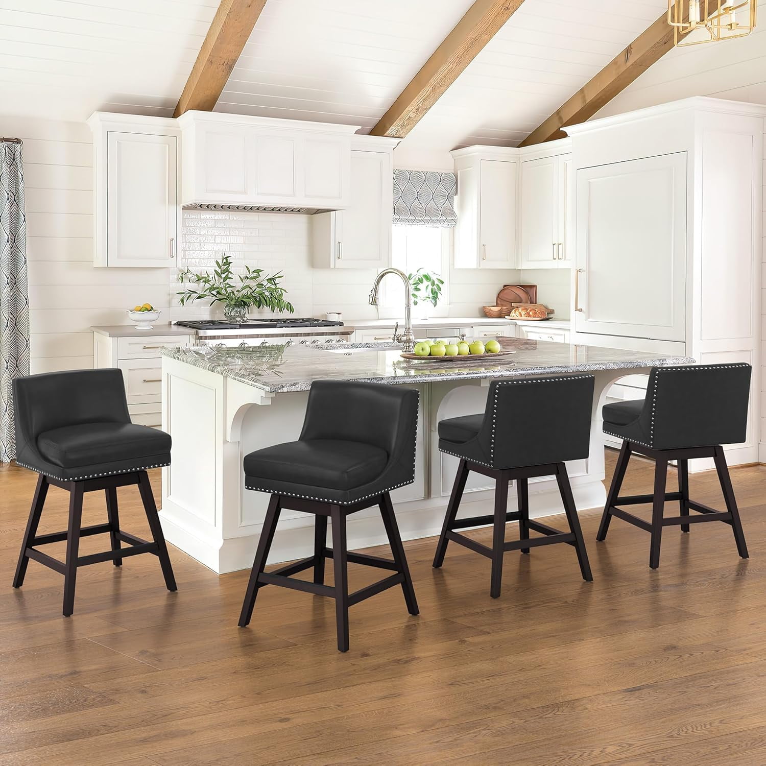 27'' Counter Height Bar Stools Fabric Upholstered Bar Stools for Island ...