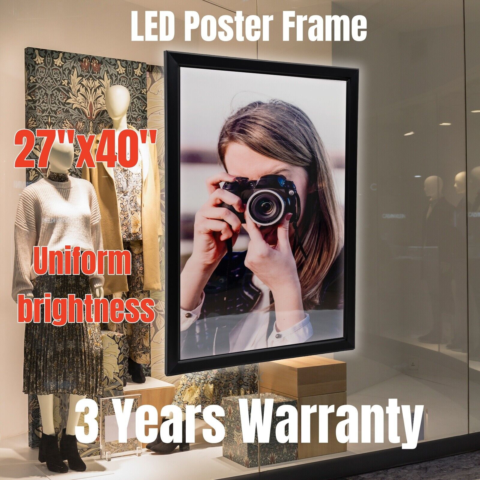 27*40inch LED Movie Poster Frame with Flip Design Store Sign Holder LED Light Box Display ...
