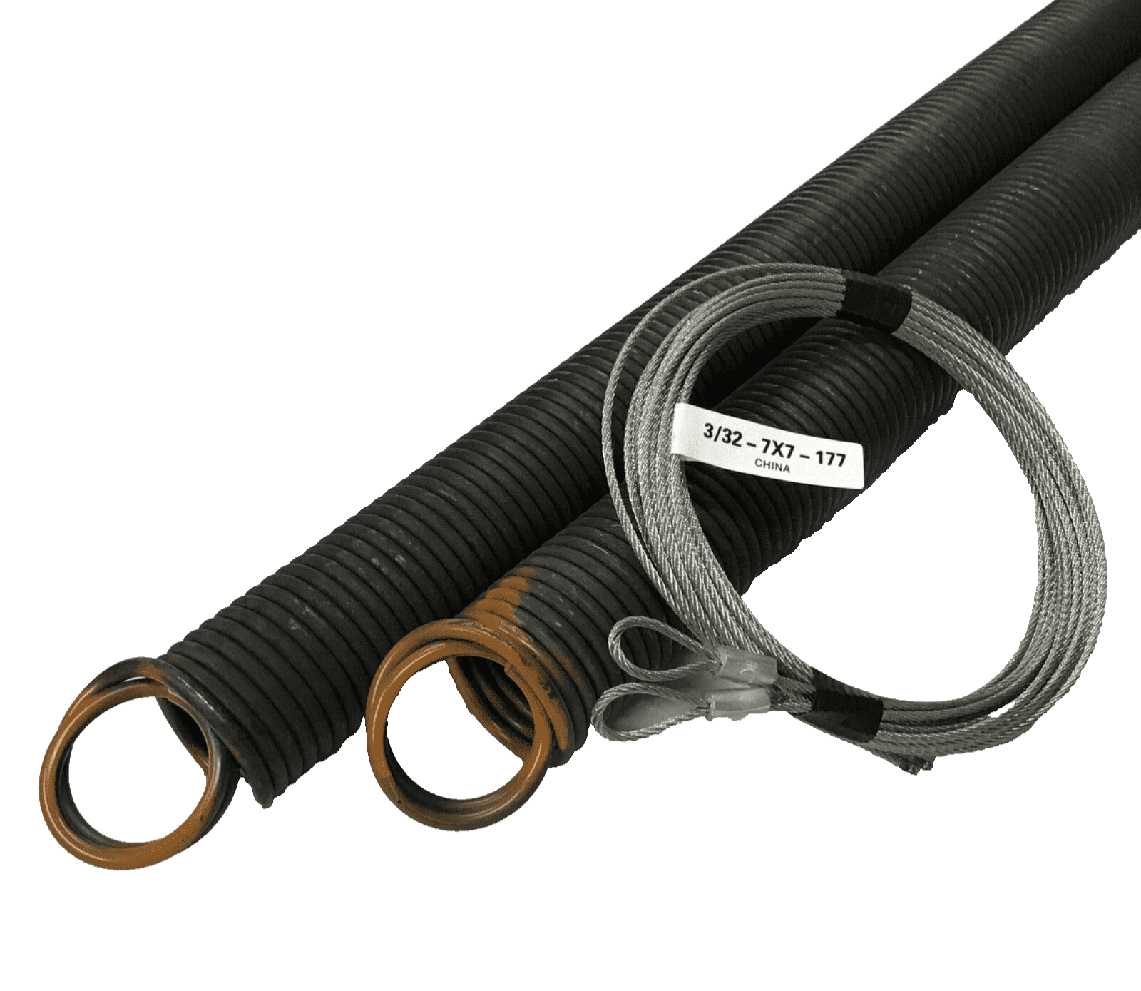 27-48-170lb 8' Orange Extension Spring Safety Cables Double Loop End ...