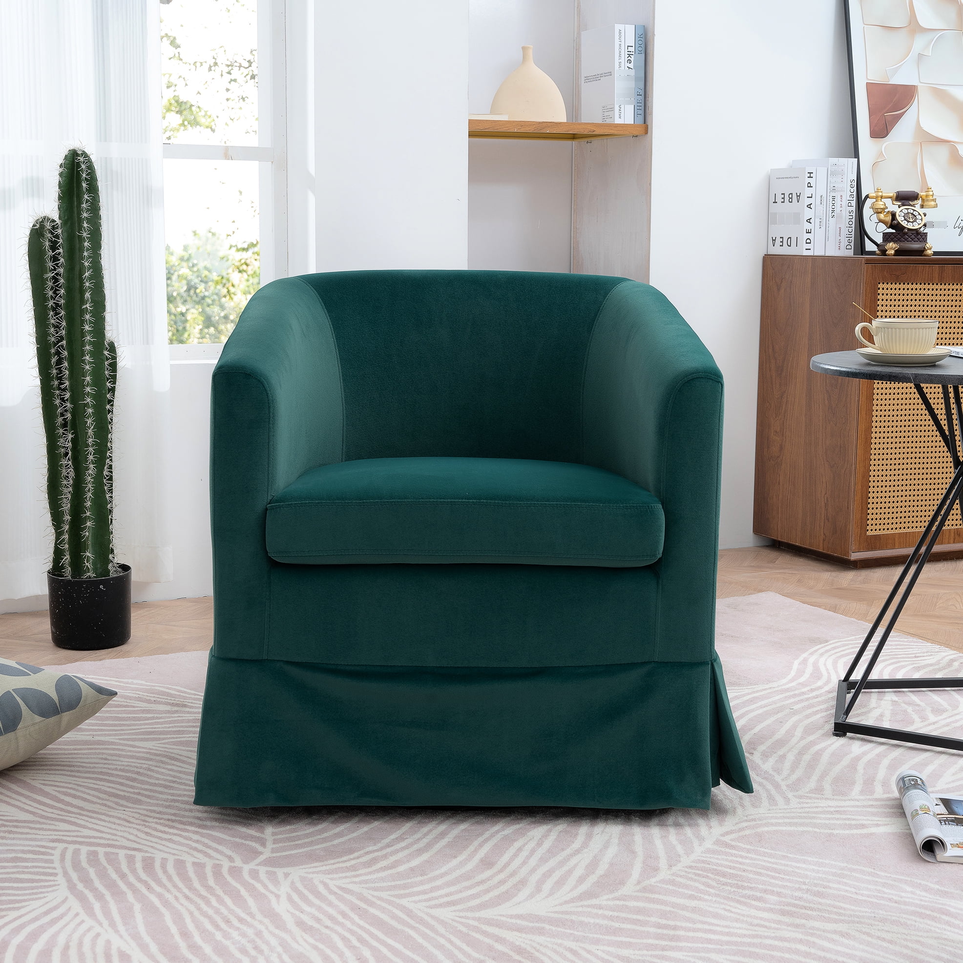 27.49" Swivel Living Room Reclining Chair. 360 Degree Rotation. Pu ...