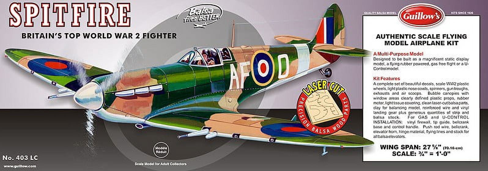 27-5/8" Wingspan Supermarine Spitfire Laser Cut Kit - Walmart.com