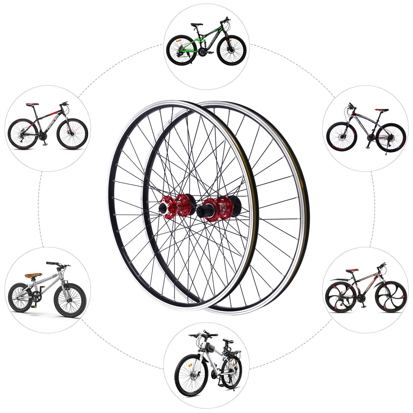 27.5" Aluminum Alloy Rim Disc Mountain Brake MTB Wheelset Disc Brakes ...
