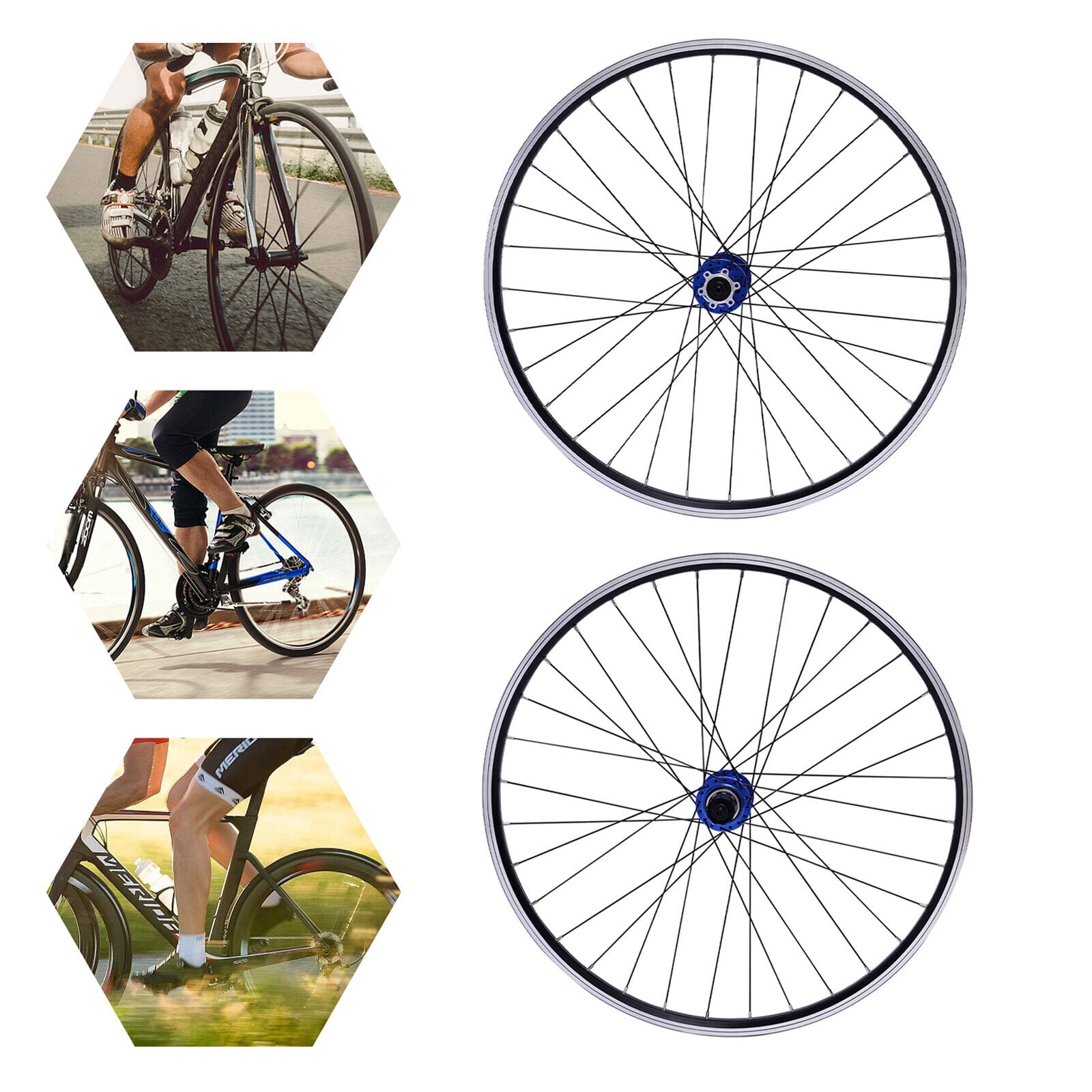 27.5-inch Mountain Bike Front Rear Wheelset Blue Aluminum Alloy Rim ...