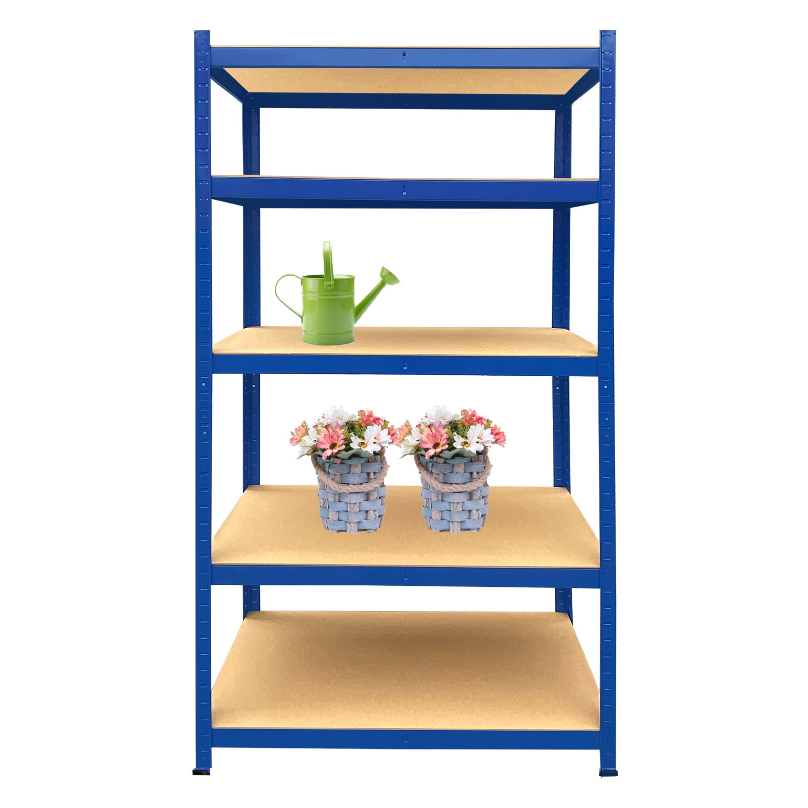 27.5 x 11.8 x 59in Blue Utility Shelving Unit Storage Rack, 5-Tier ...