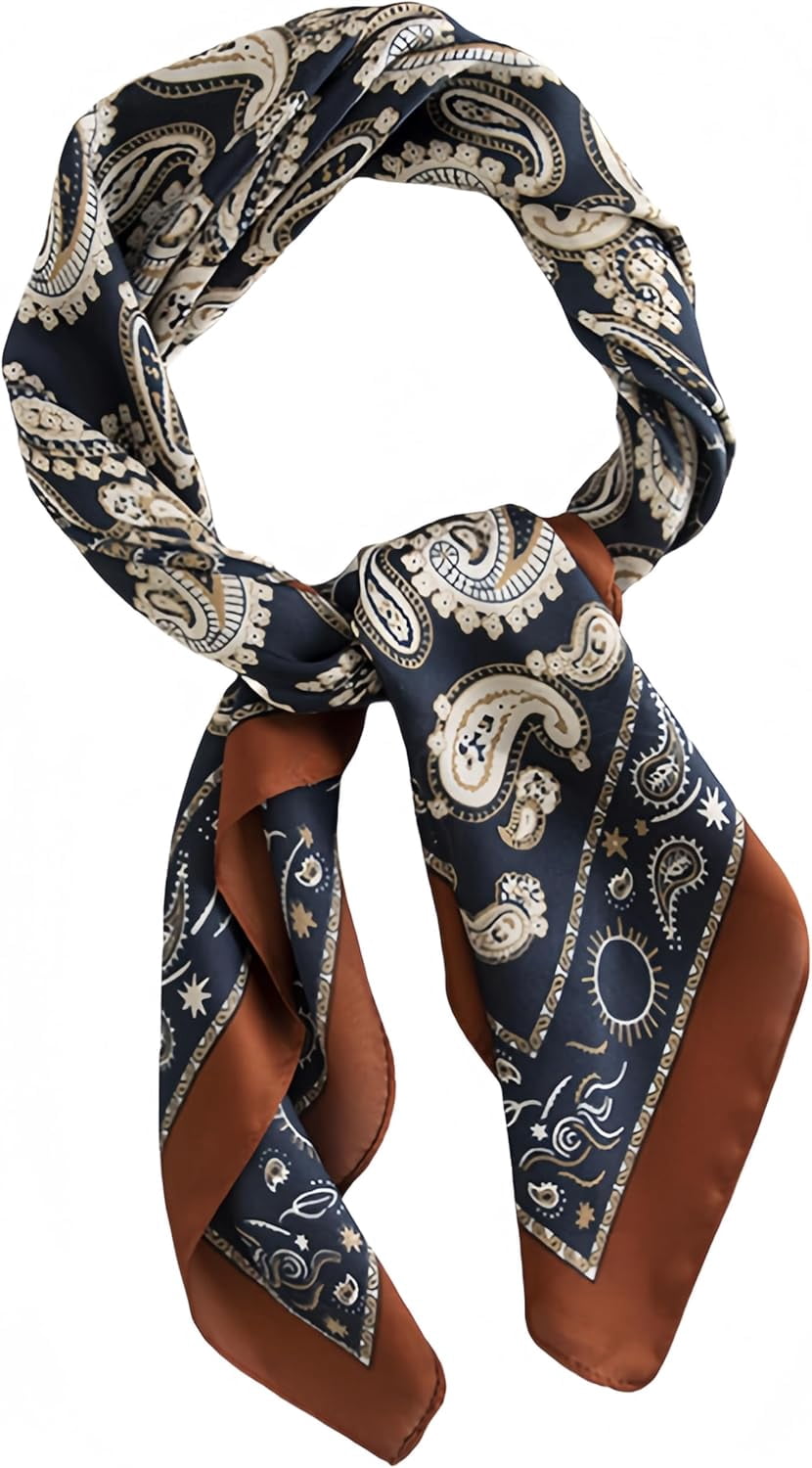 27.5"x27.5" Satin Square Scarves for Women - Assorted Printed Silk ...