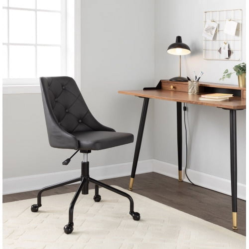 27.50 Inch Armless Height Adjustable Office Chair, Contemporary PU ...