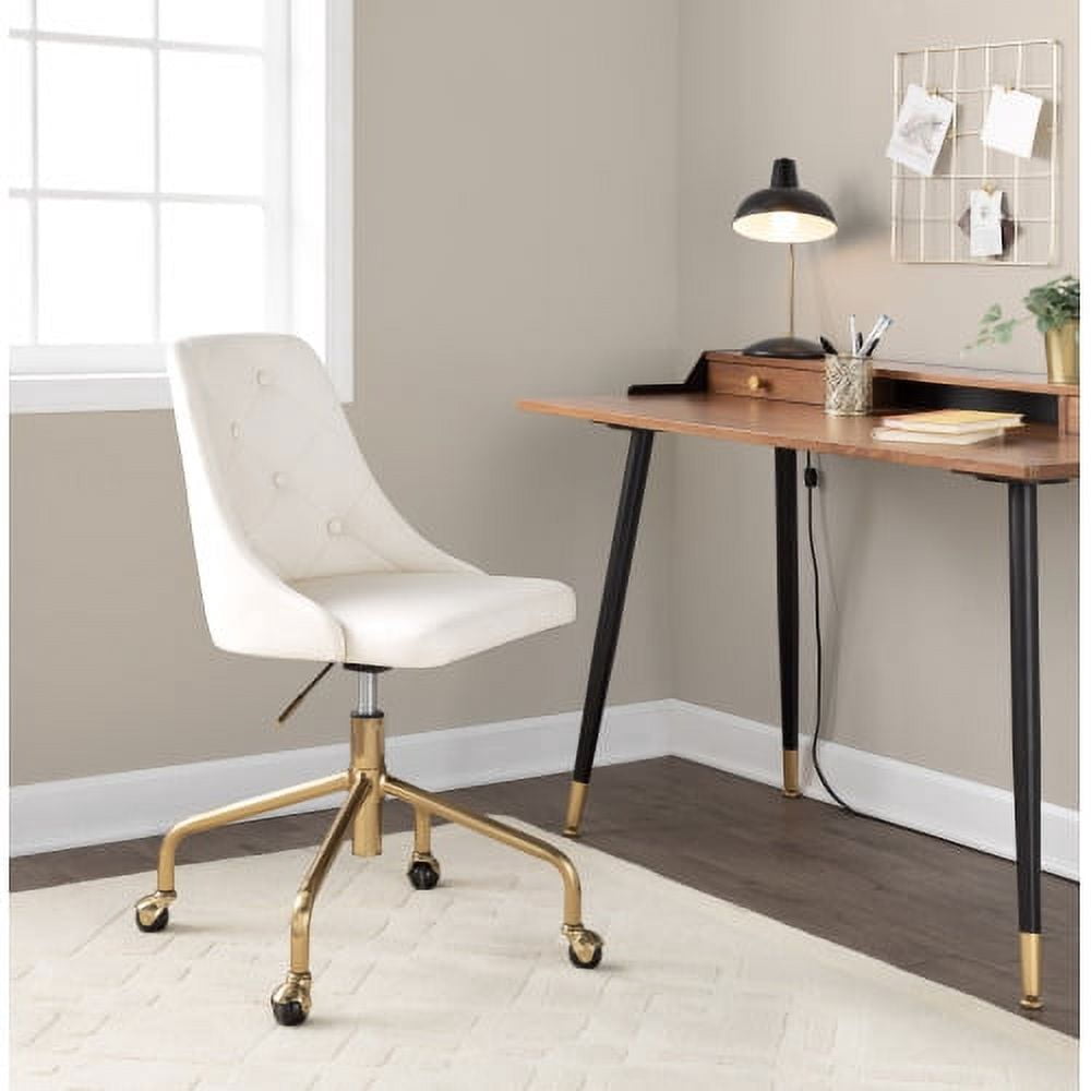 27.50 Inch Armless Height Adjustable Office Chair, Contemporary PU ...