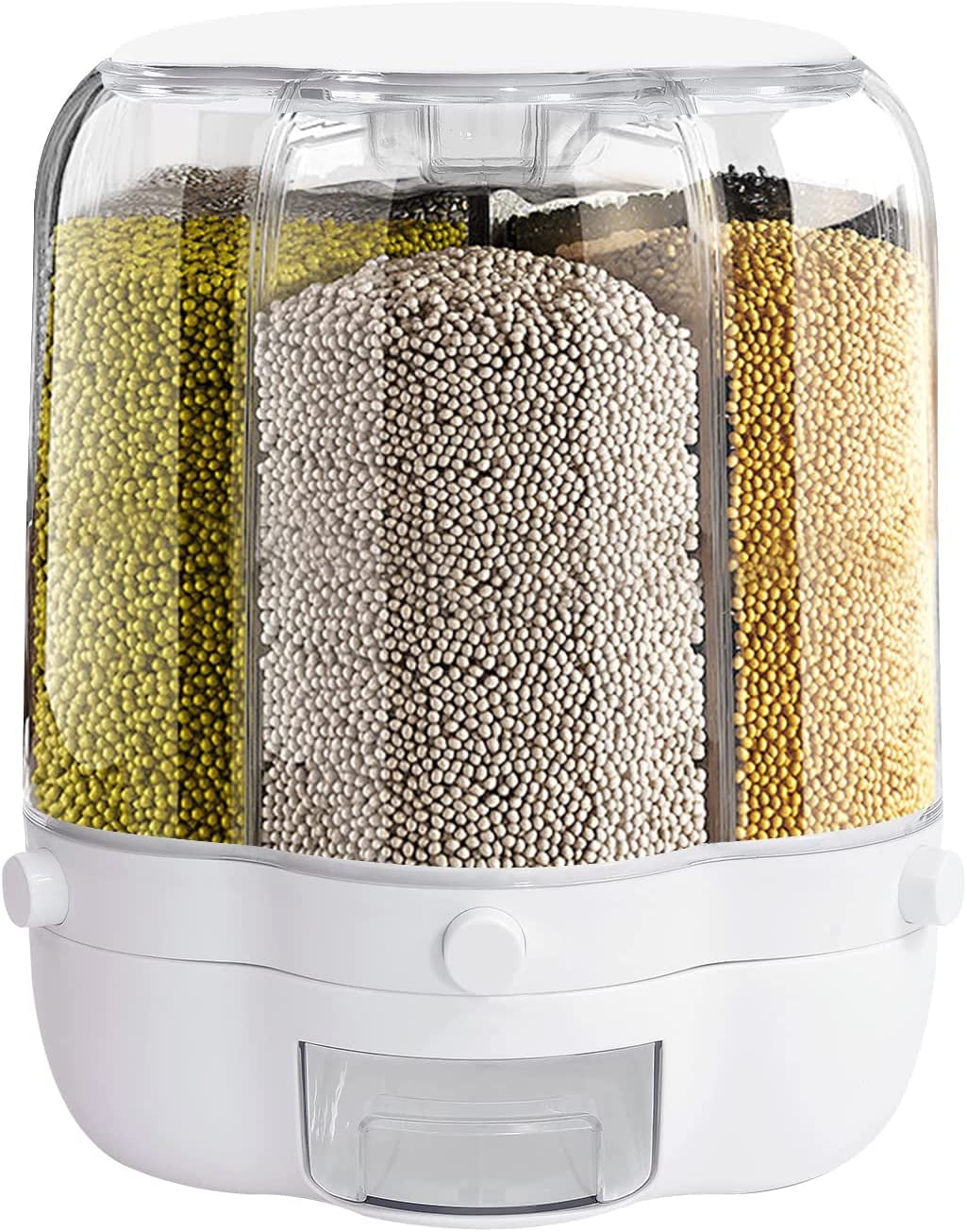 27.56 Lb Rice and Grain Storage Container, 360° Rotating Food Dispenser ...