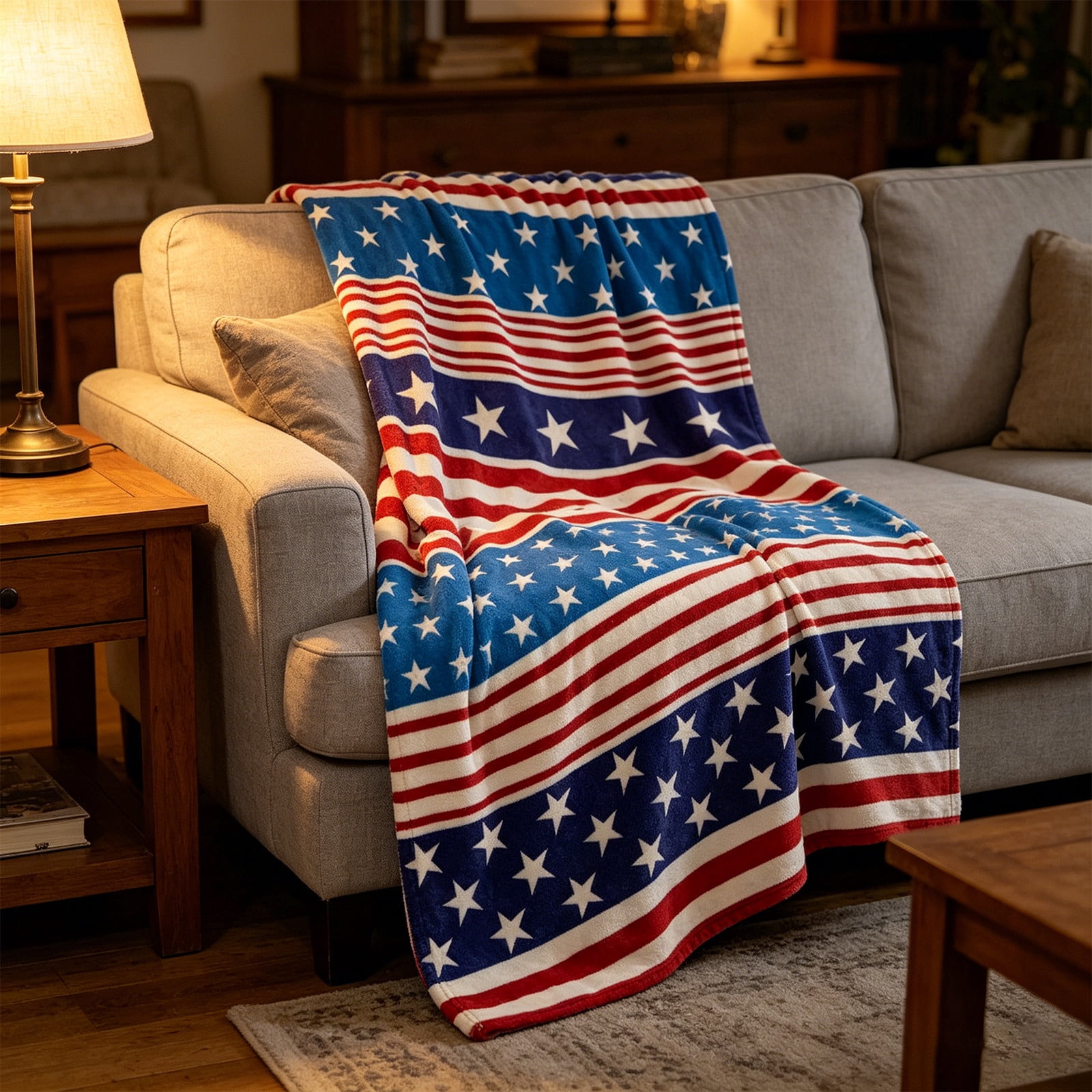 27.56x39.37in Mini Patriotic Small Lightweight Flannel Summer Nap ...