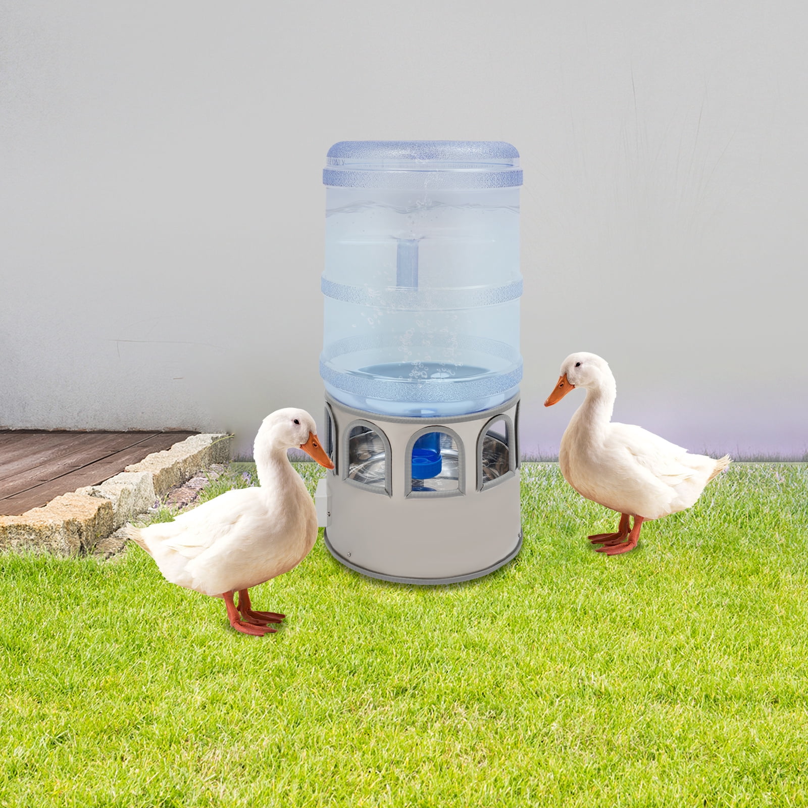 27*58cm 80W Silver+Blue Chicken Water Heater Stainless Steel Heated ...