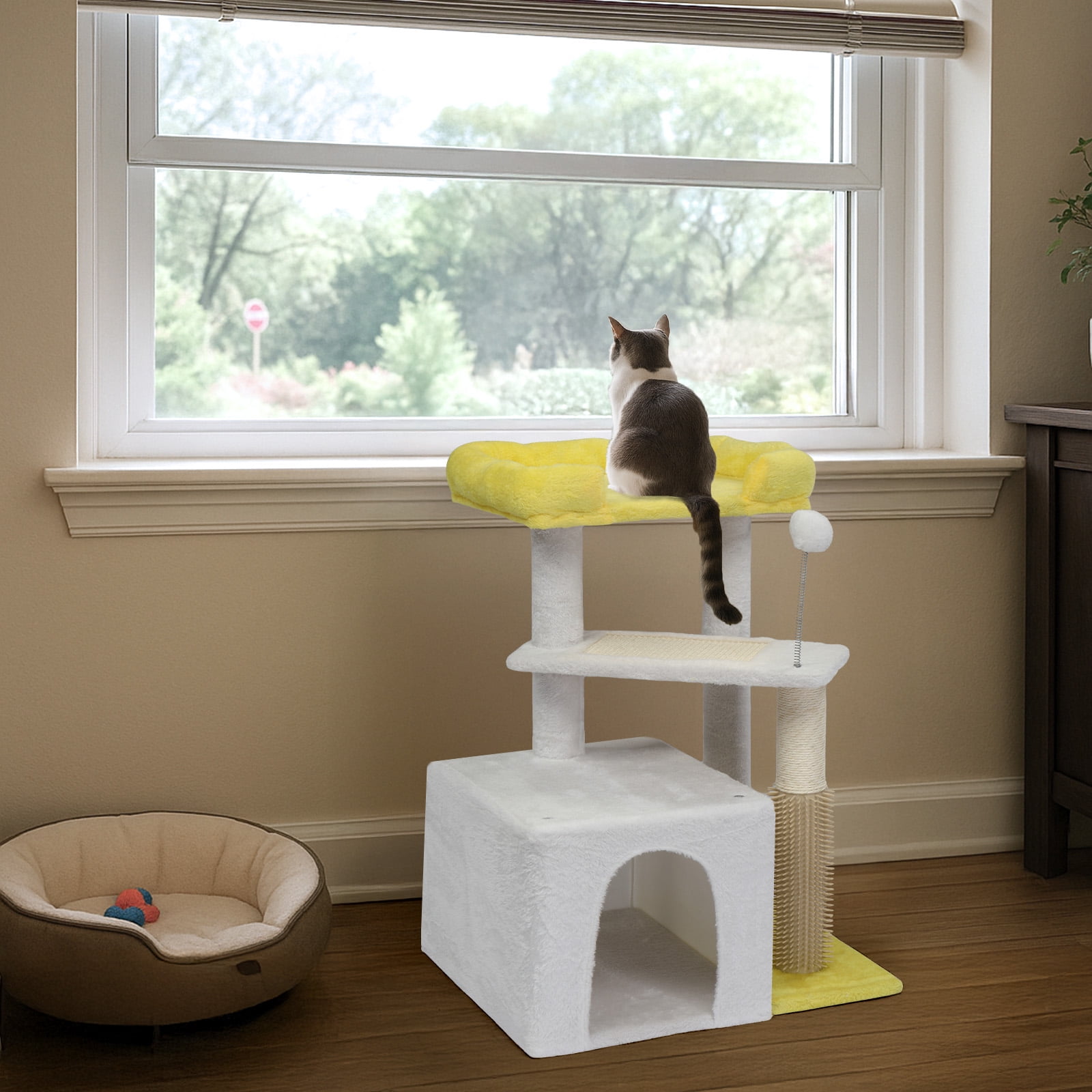 27.5in Cat Tree for Indoor Cats and Kittens, Multi-Level Cat Tower with ...