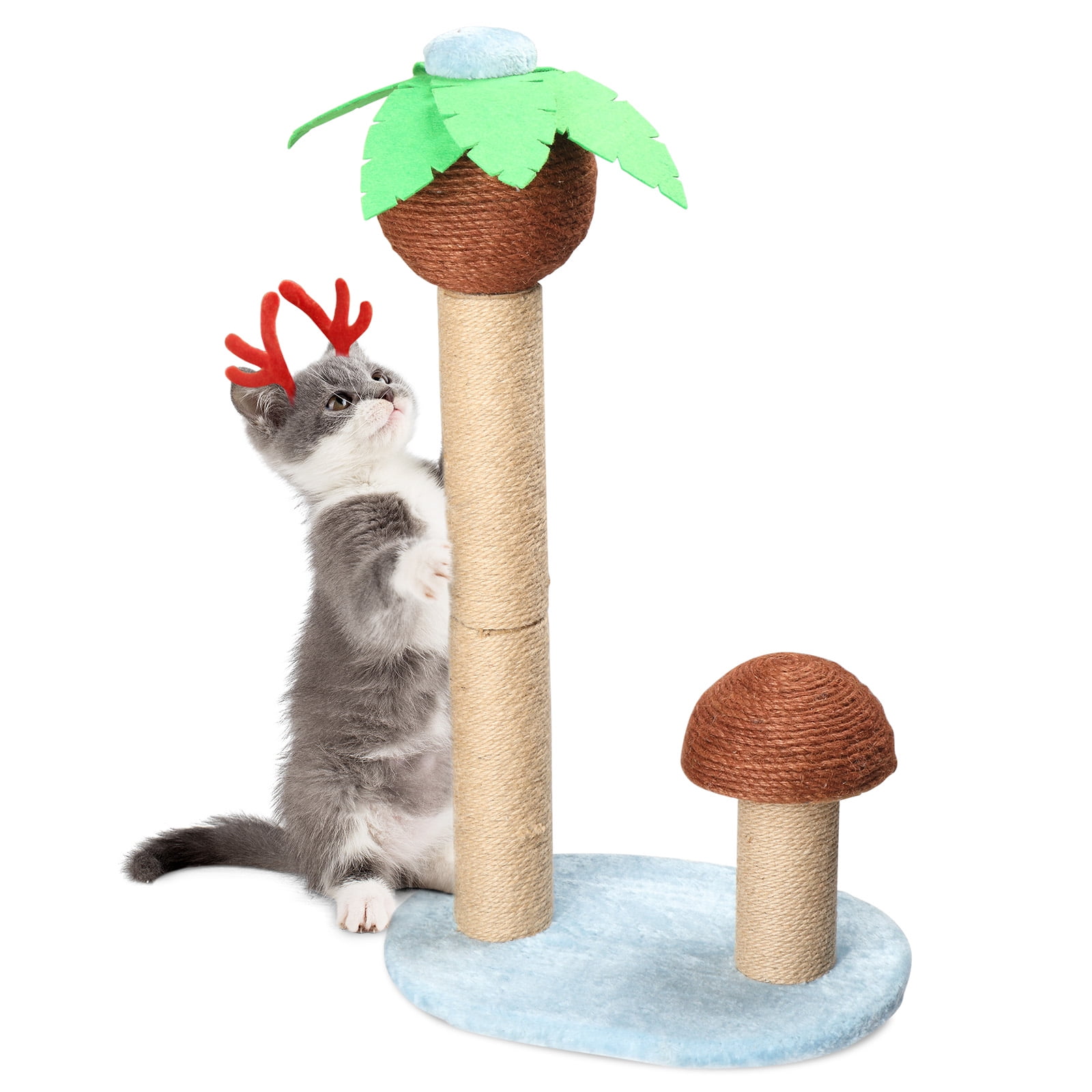 27.5in Coconut Palm Tree Cat Scratching Post, Cute Cat Scratcher with ...