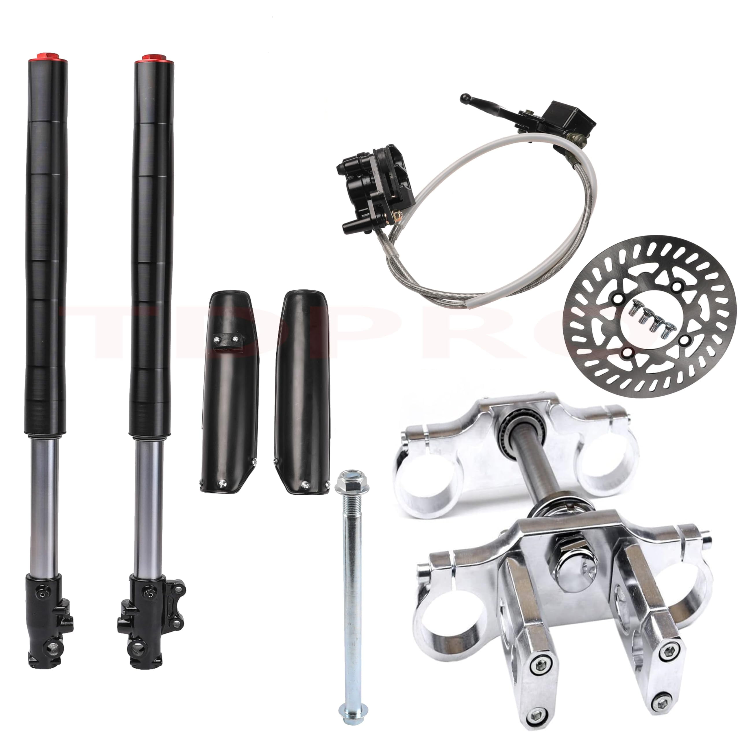 27.6" 700mm 45/48mm Front Forks Shock with Triple Tree Clamps & Brake ...